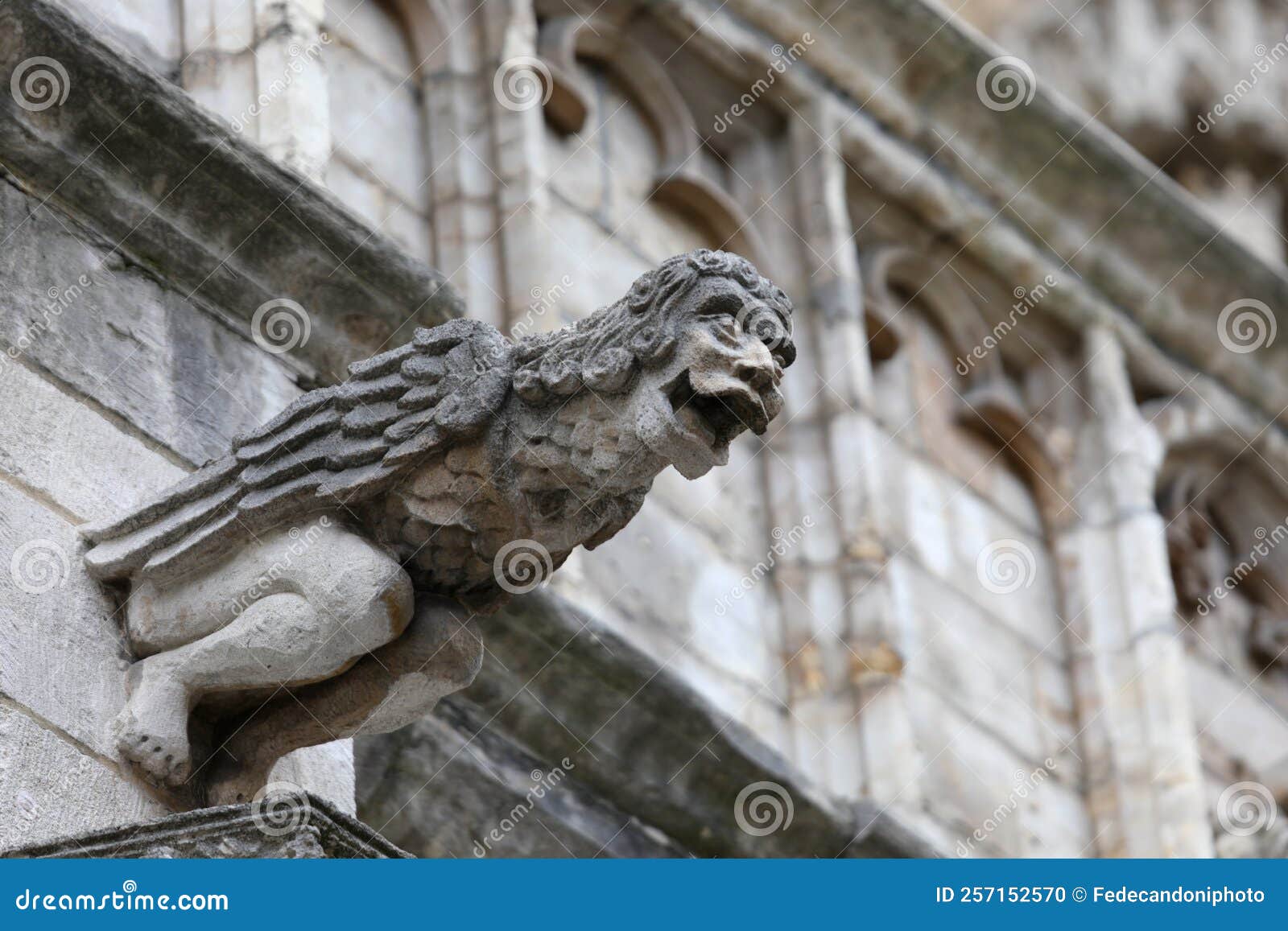Monstrous Statue with almost Human Features Called Gargoyle on T Stock ...