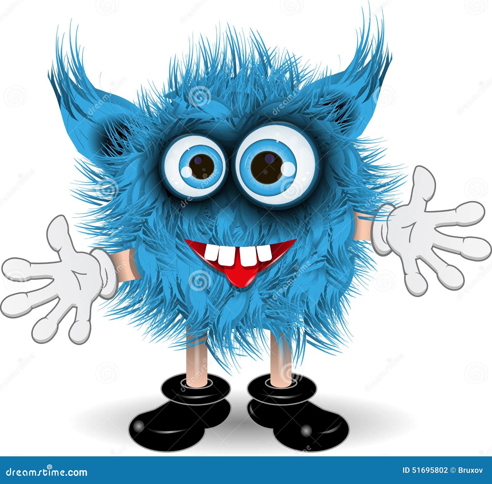 Monstruo azul ilustración del vector. Ilustración de boca - 51695802