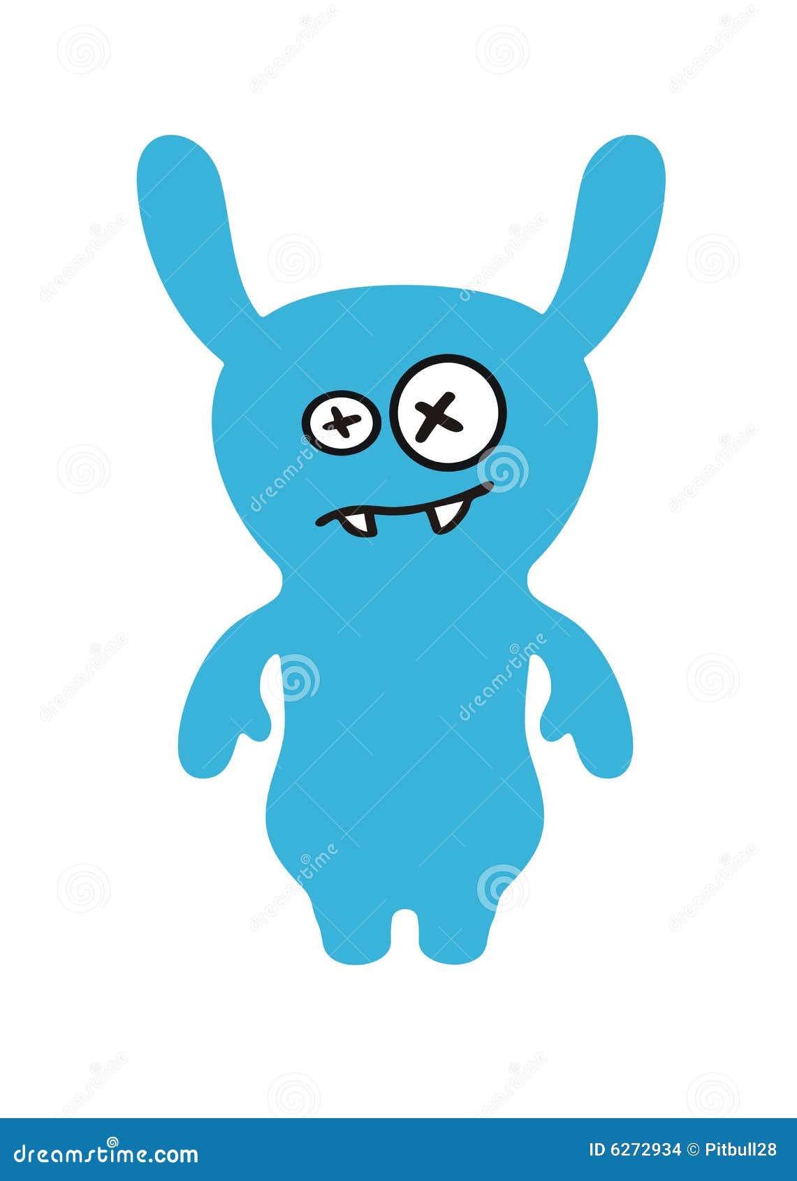 Monstruo azul stock de ilustración. Ilustración de creepy - 6272934