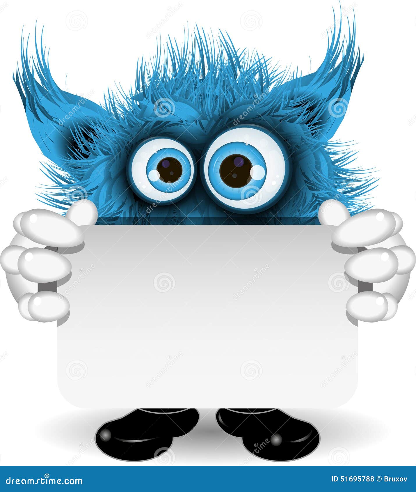 Monstruo Azul Con Un Fondo Blanco Ilustración del Vector - Ilustración ...