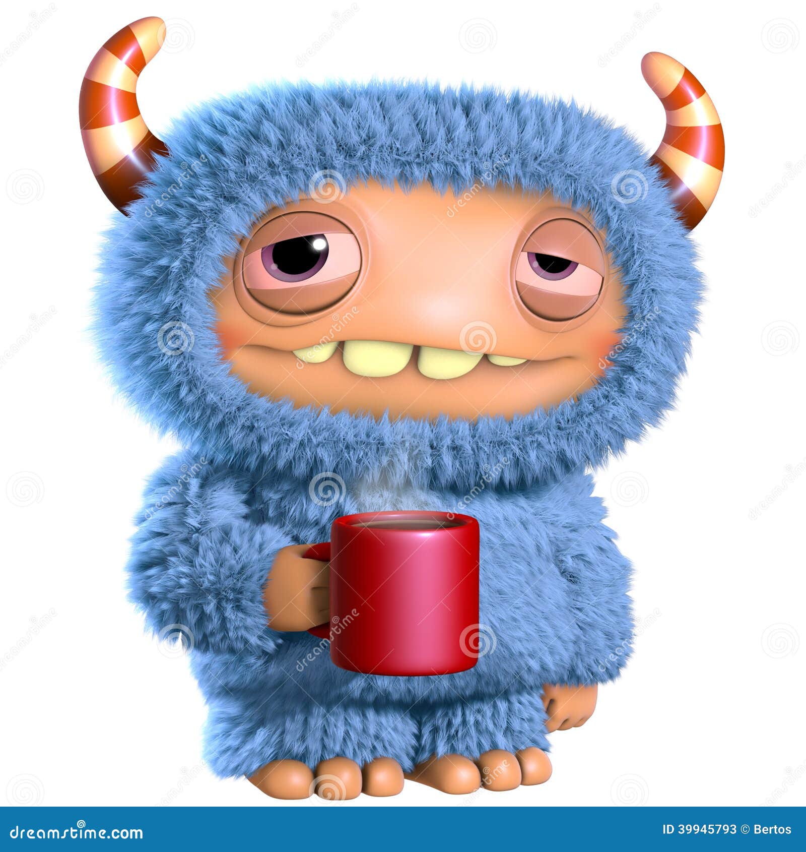 Monstruo Del Azul De La Historieta 3d Stock de ilustración ...