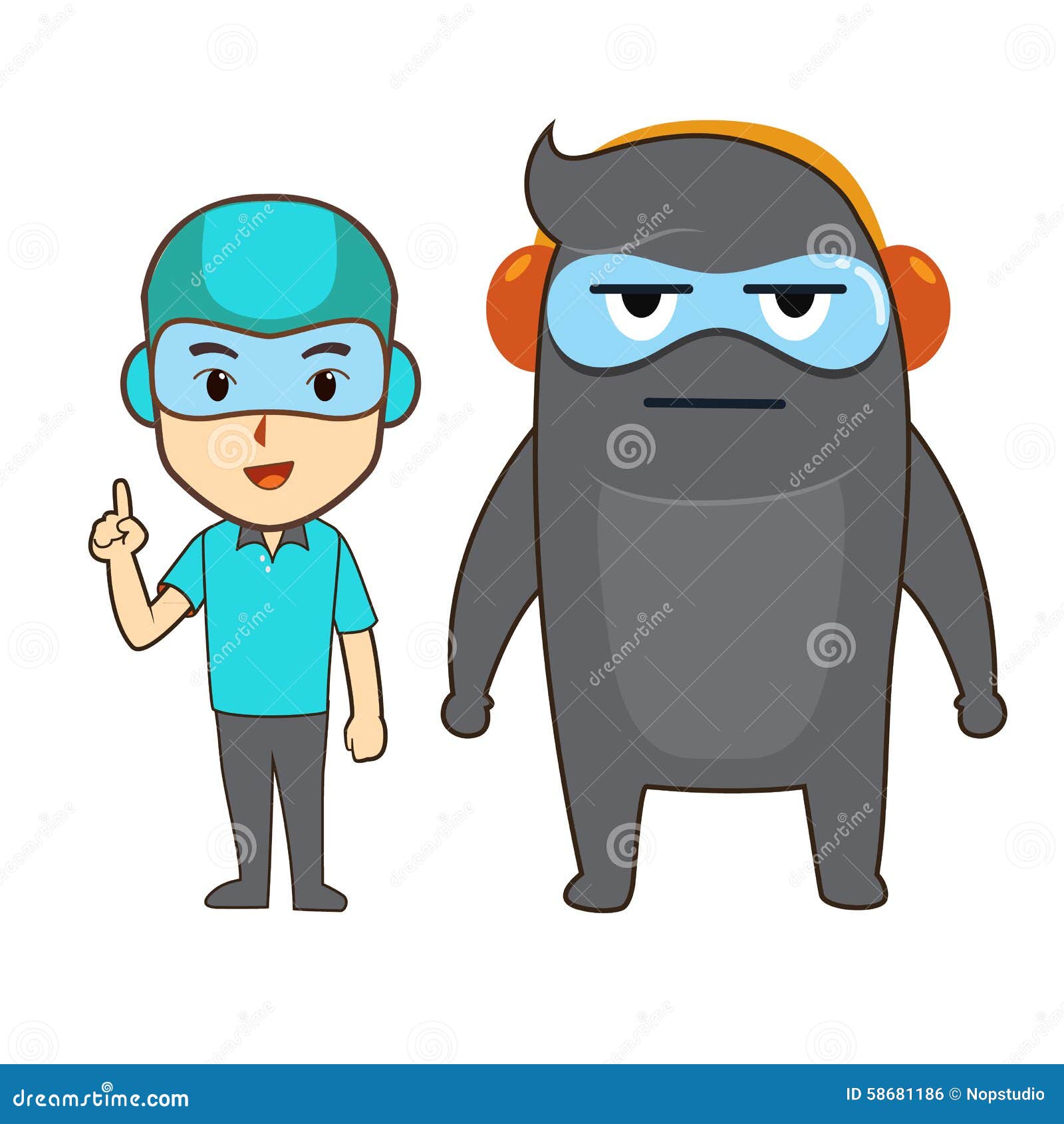 Monstruo Humano Y Gris Azul Ilustración del Vector - Ilustración de ...