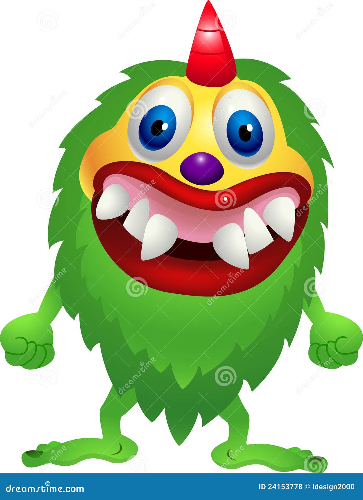 Monstruo verde stock de ilustración. Ilustración de claxon - 24153778