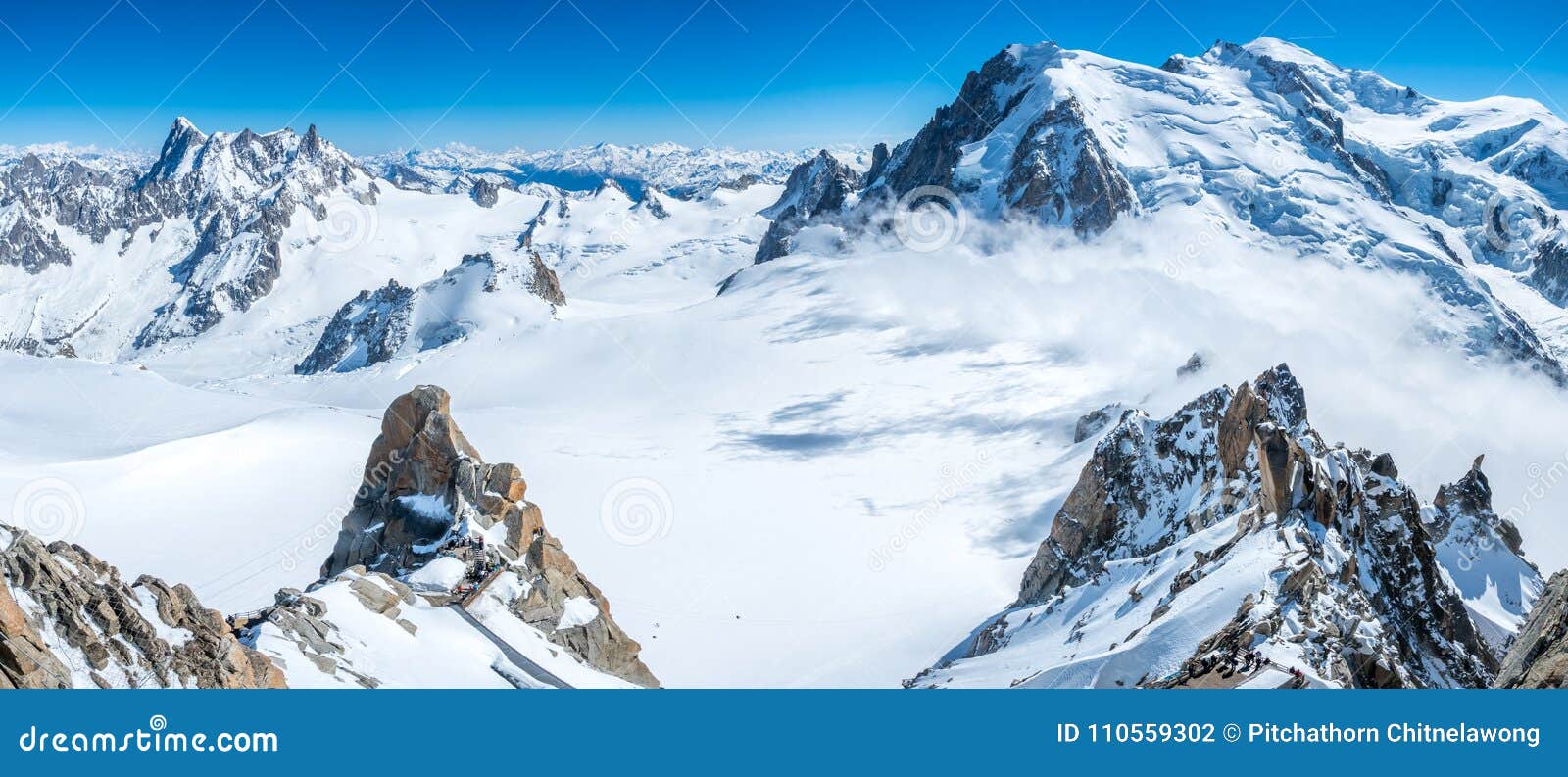 Mont Blanc Berg I Frankrike Arkivfoto - Bild av kyla, landmärke: 110559302