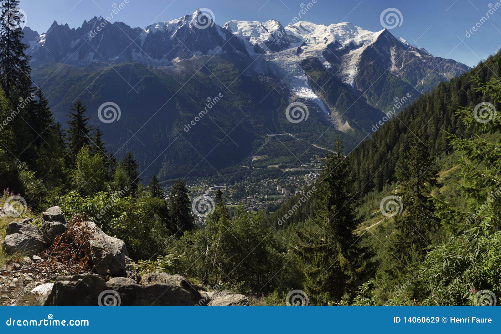 Mont Blanc and Chamonix Needles Stock Image - Image of summer, alps ...