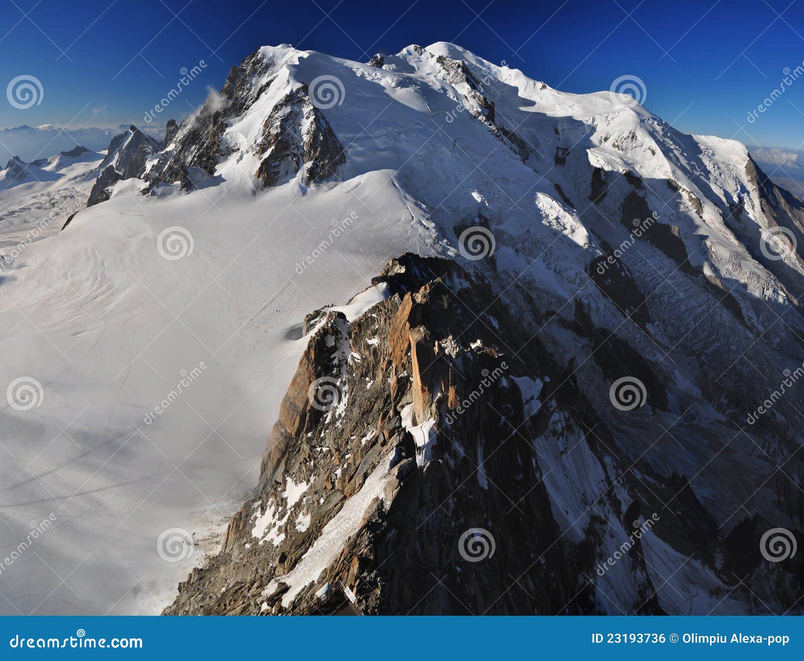 Mont Blanc Massif Panoramic View Stock Photo - Image of blue, blanc ...