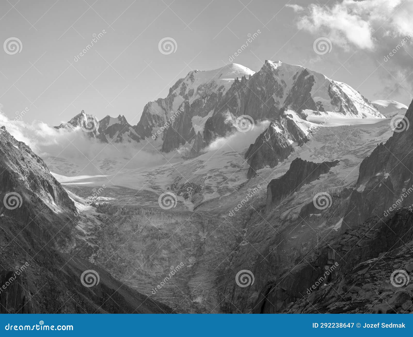 The Mont Blanc Massif in the Sunset Light - Savoy Alps Stock Image ...