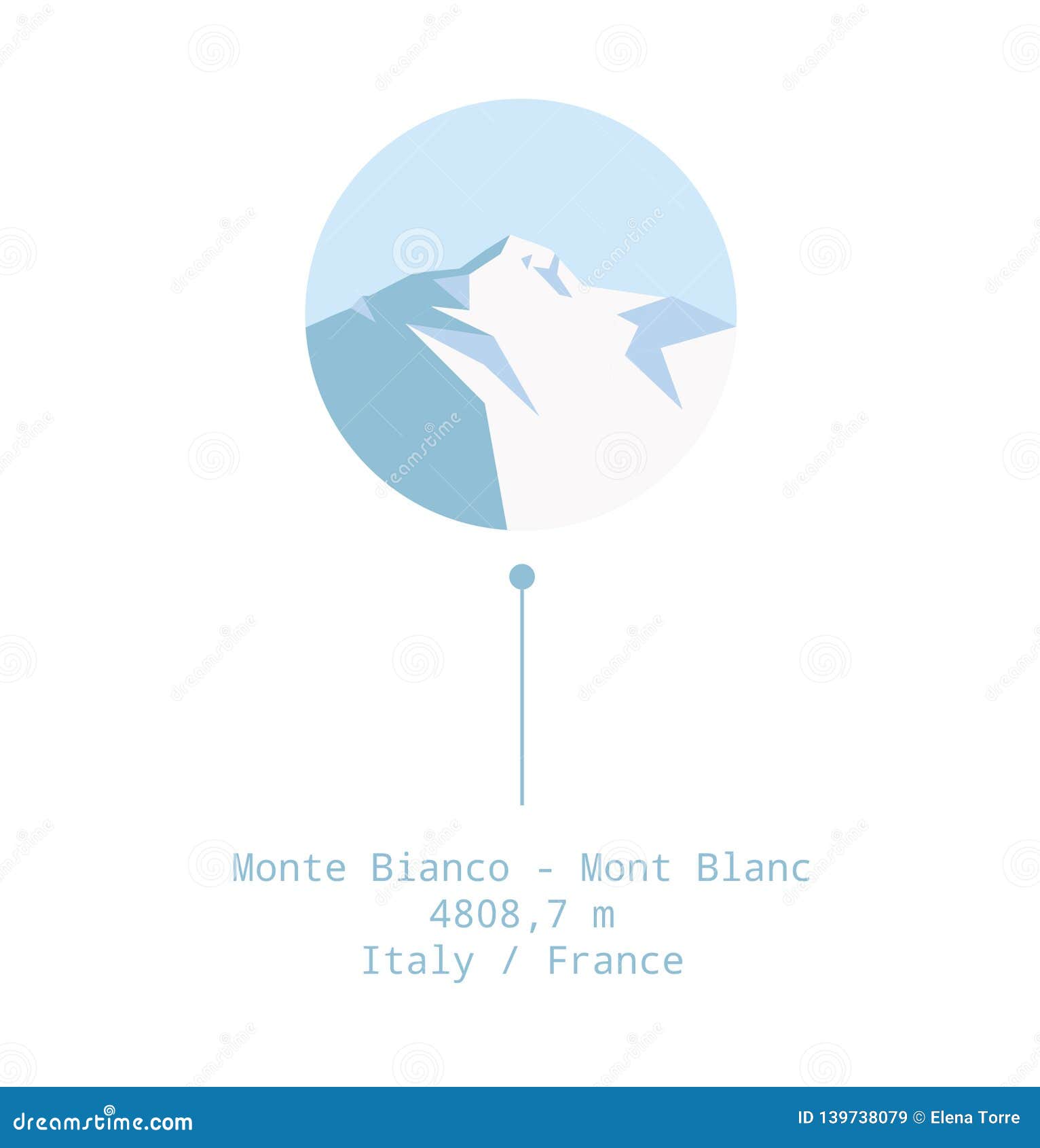 Mont Blanc. Vector Illustration Decorative Design Royalty-Free Cartoon ...