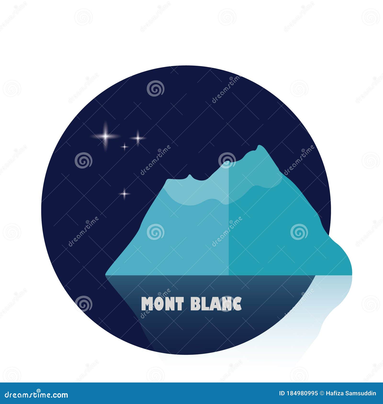 Mont Blanc. Vector Illustration Decorative Design Royalty-Free Cartoon ...