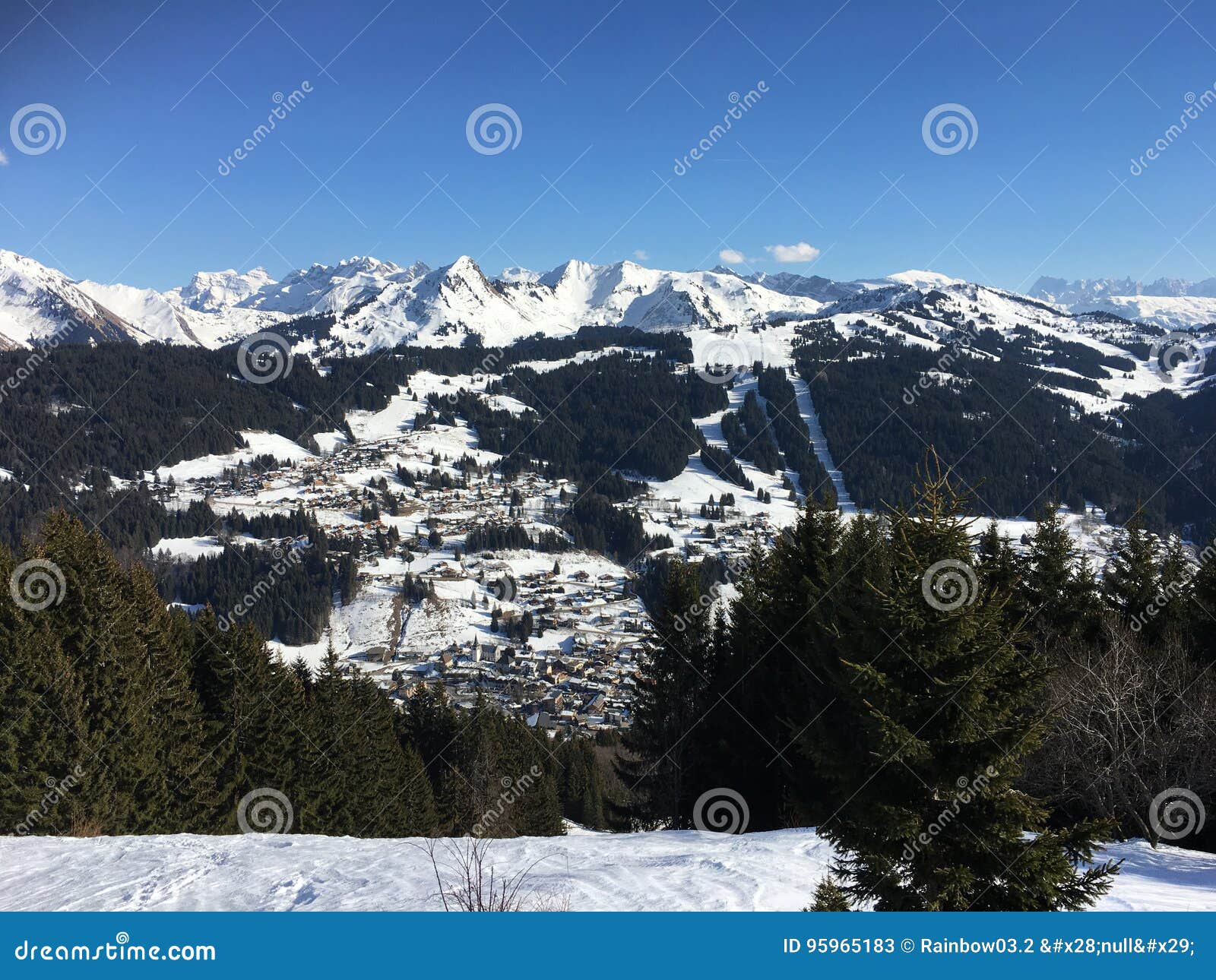 Mont Blanc View from Les Gets Stock Image - Image of mountain ...