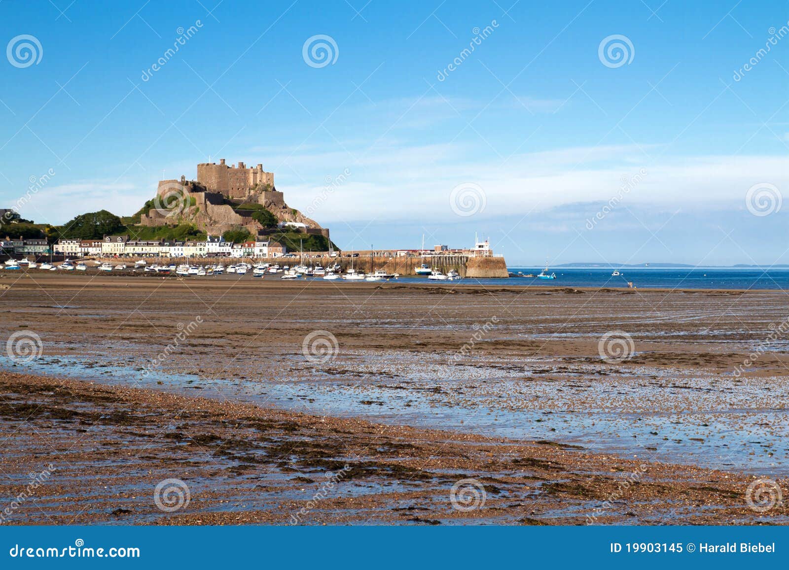 Mont Orgueil Castle in Gorey, Jersey, UK Stock Image - Image of ...