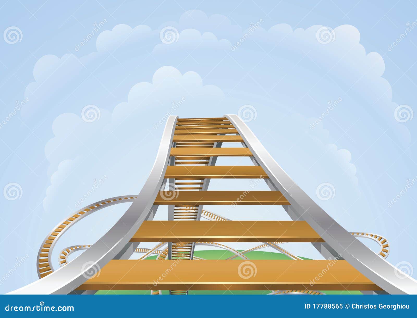 Montaña rusa ilustración del vector. Ilustración de placer - 17788565