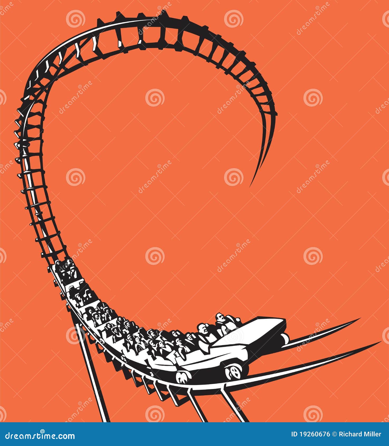 Montaña rusa ilustración del vector. Ilustración de paseo - 19260676