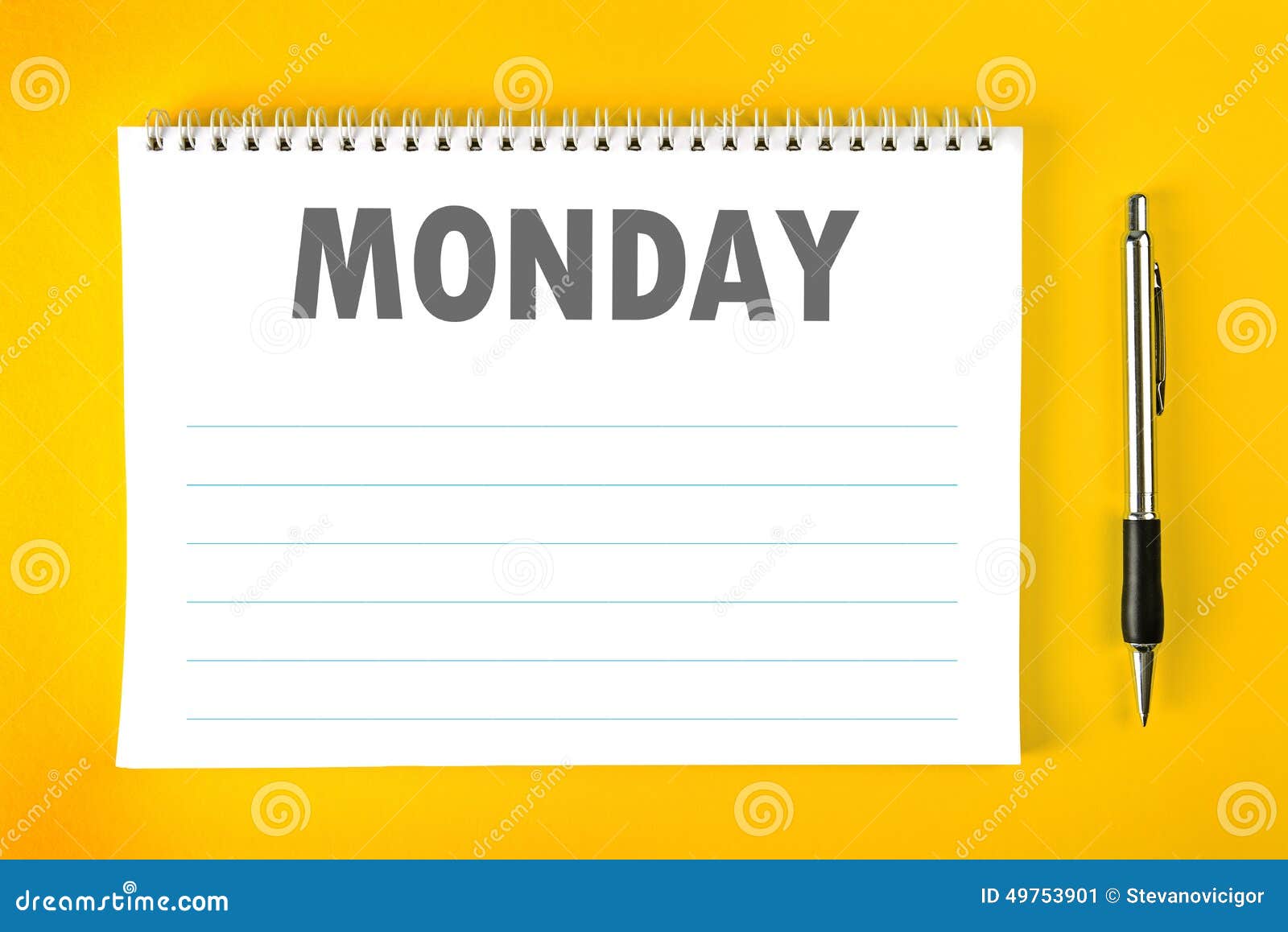 Montag-Kalender-Zeitplan-Leerseite Stockbild - Bild von leer, konzept ...