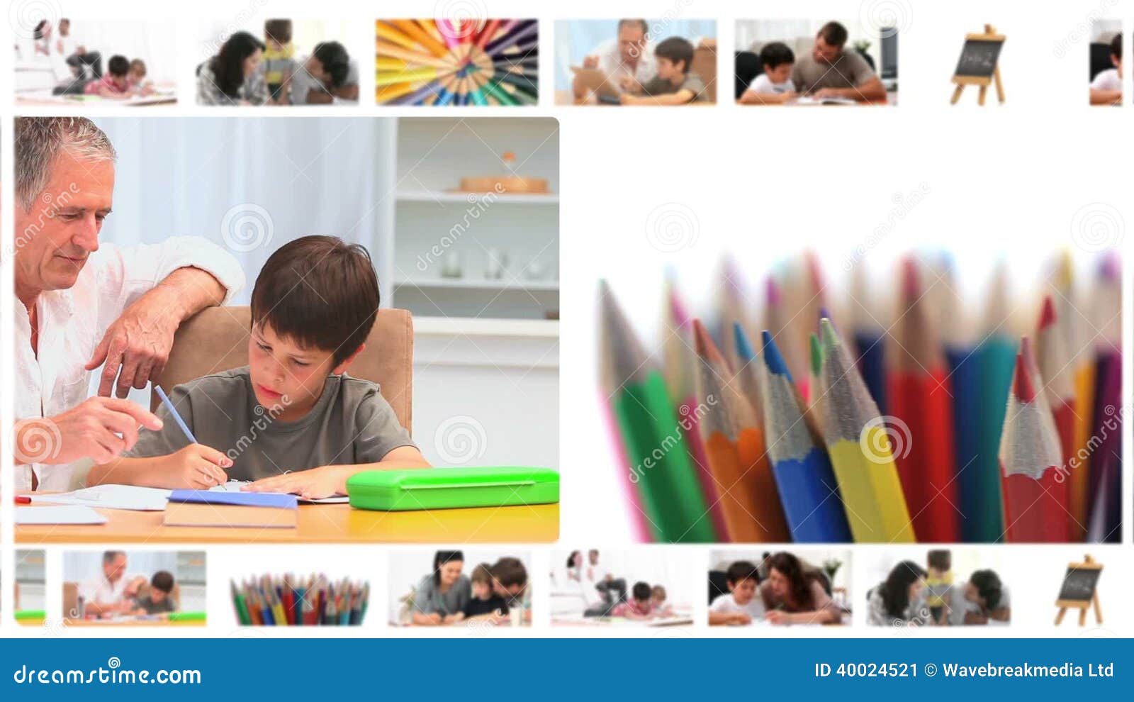 Montage of Children Writing or Drawing Stock Video - Video of group ...