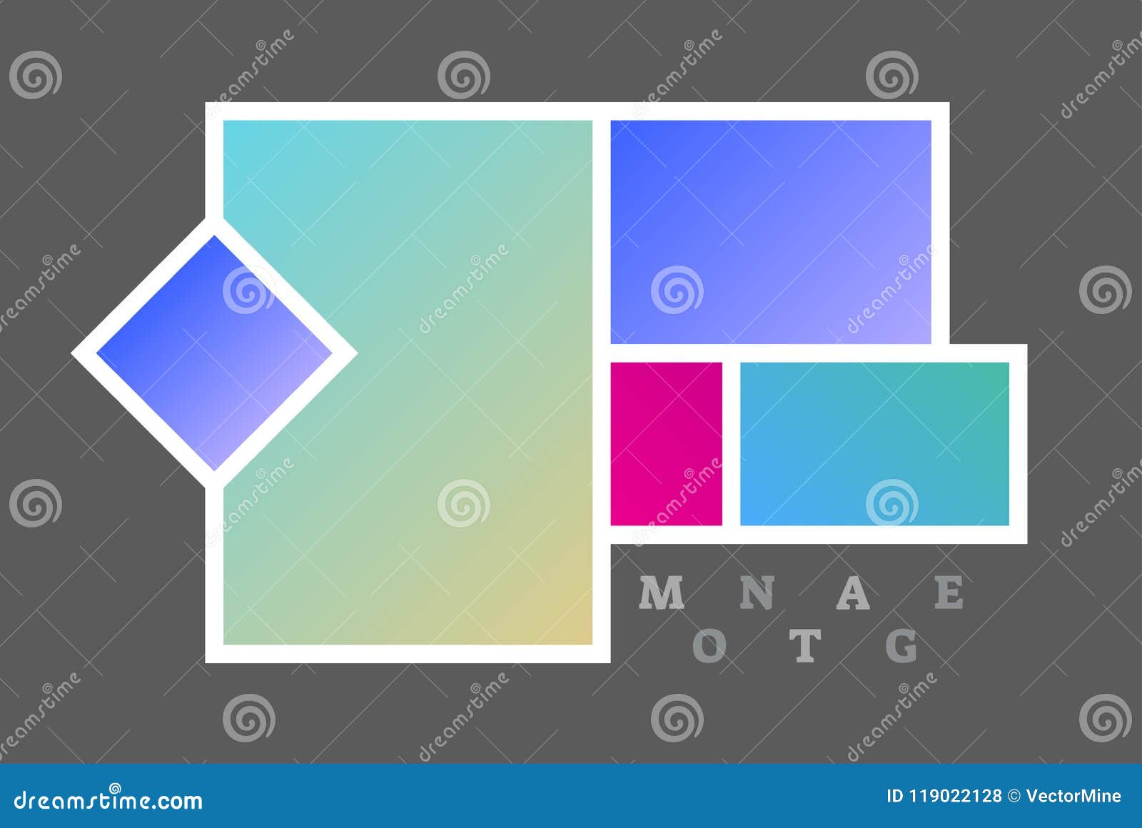 Montage Collage Photo Frame Decorative Composition Blank Template ...