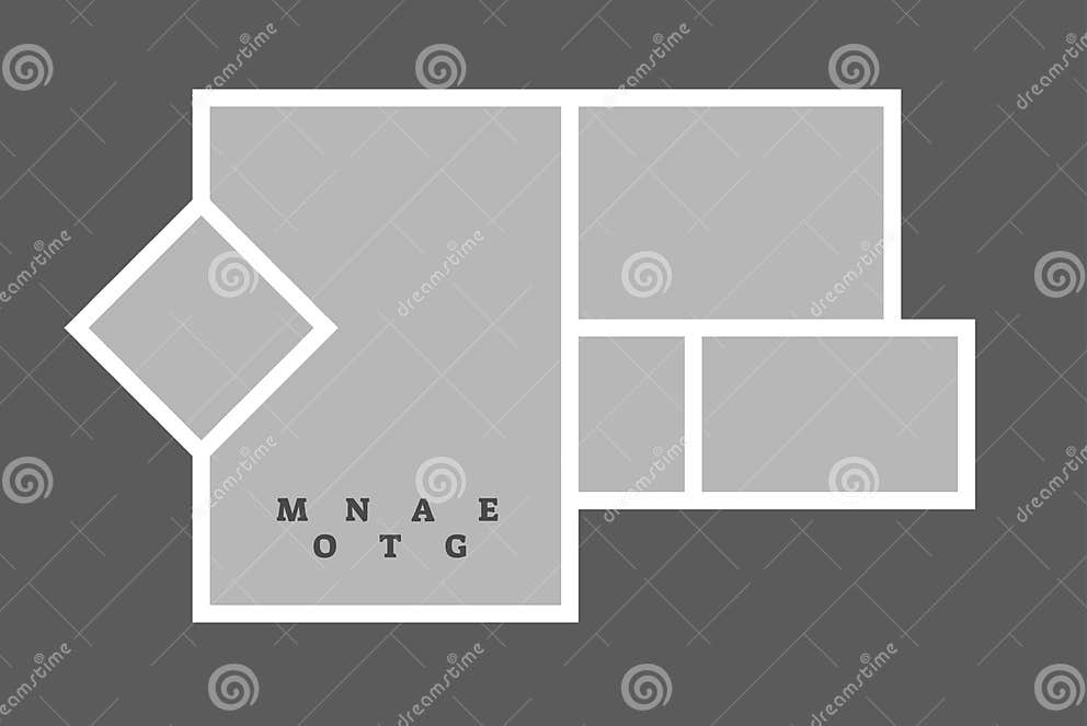 Montage Collage Photo Frame Decorative Composition Blank Template ...