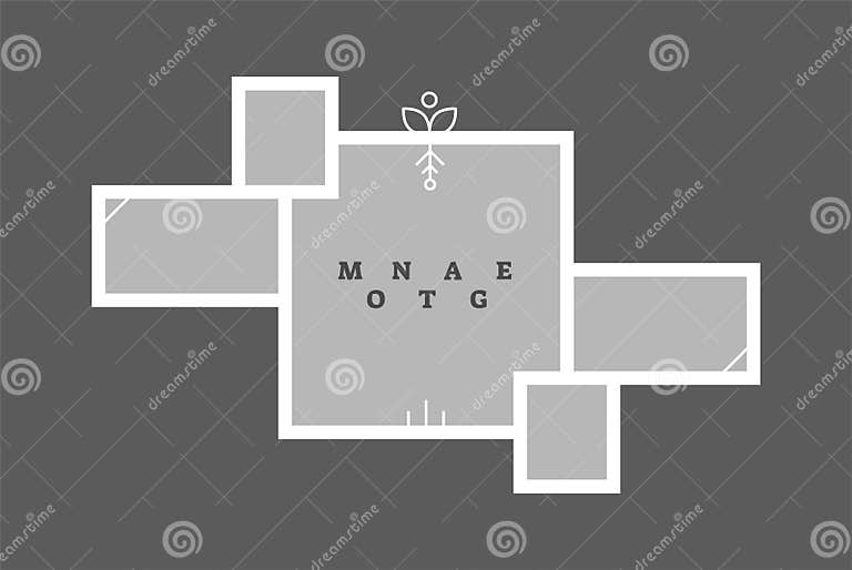 Montage Collage Photo Frame Decorative Composition Blank Template ...
