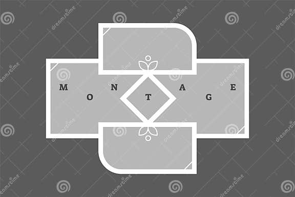 Montage Collage Photo Frame Decorative Composition Blank Template ...