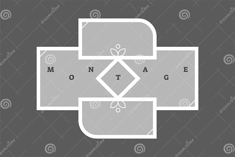 Montage Collage Photo Frame Decorative Composition Blank Template ...