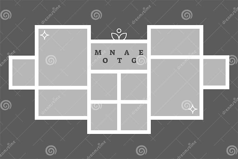 Montage Collage Photo Frame Decorative Composition Blank Template ...