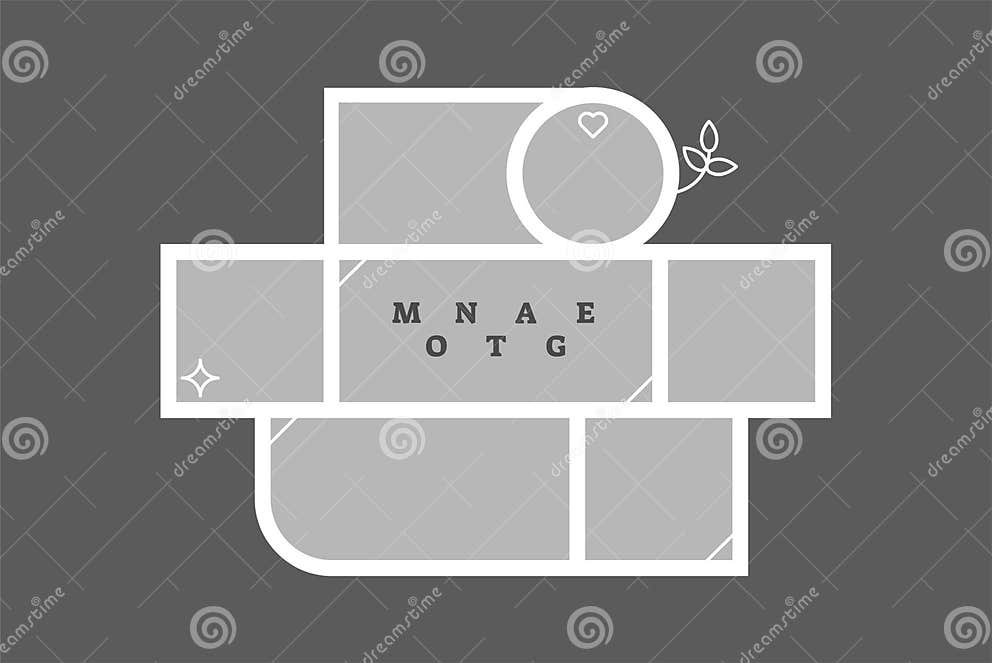 Montage Collage Photo Frame Decorative Composition Blank Template ...