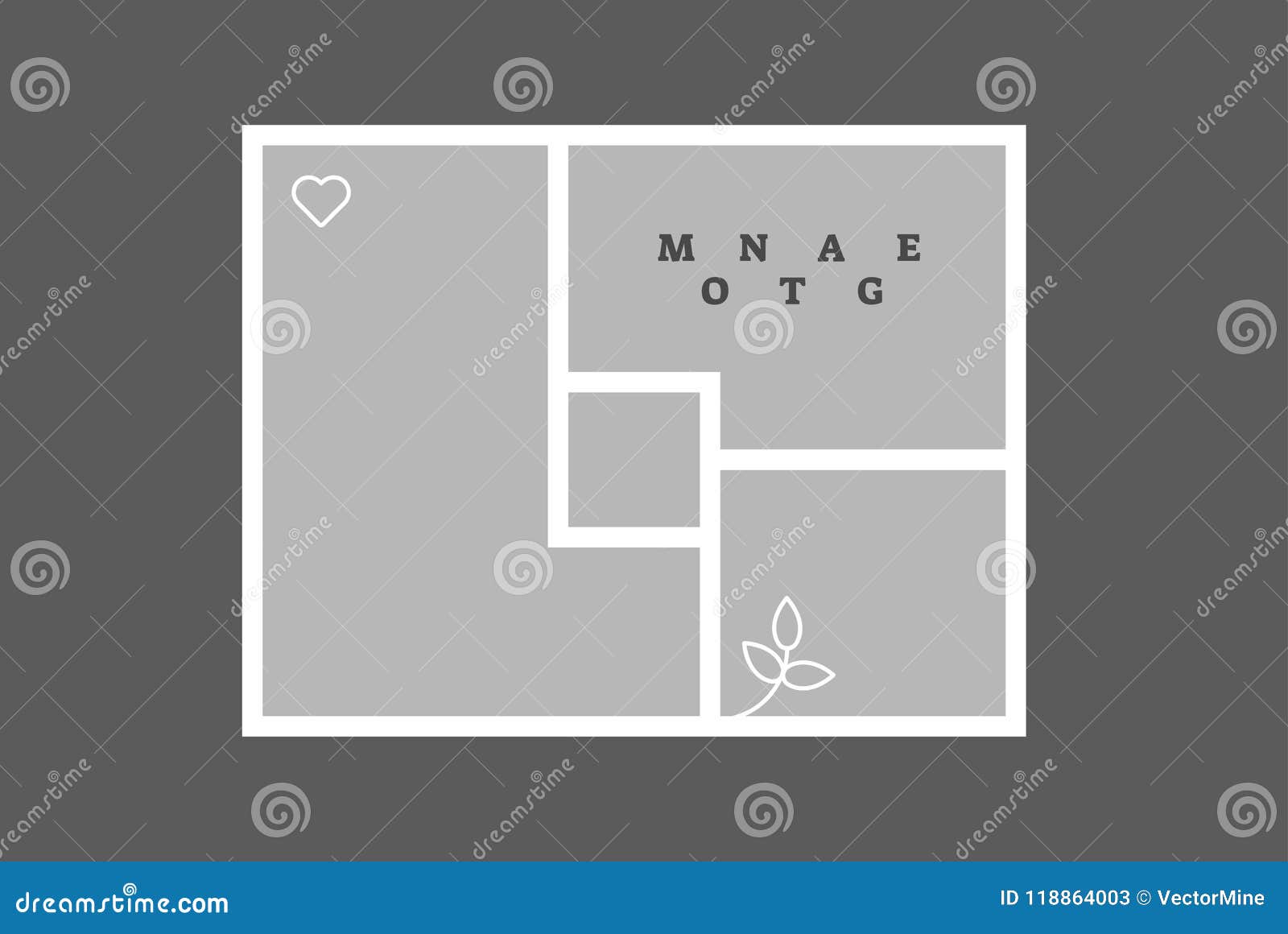 Montage Collage Photo Frame Decorative Composition Blank Template ...