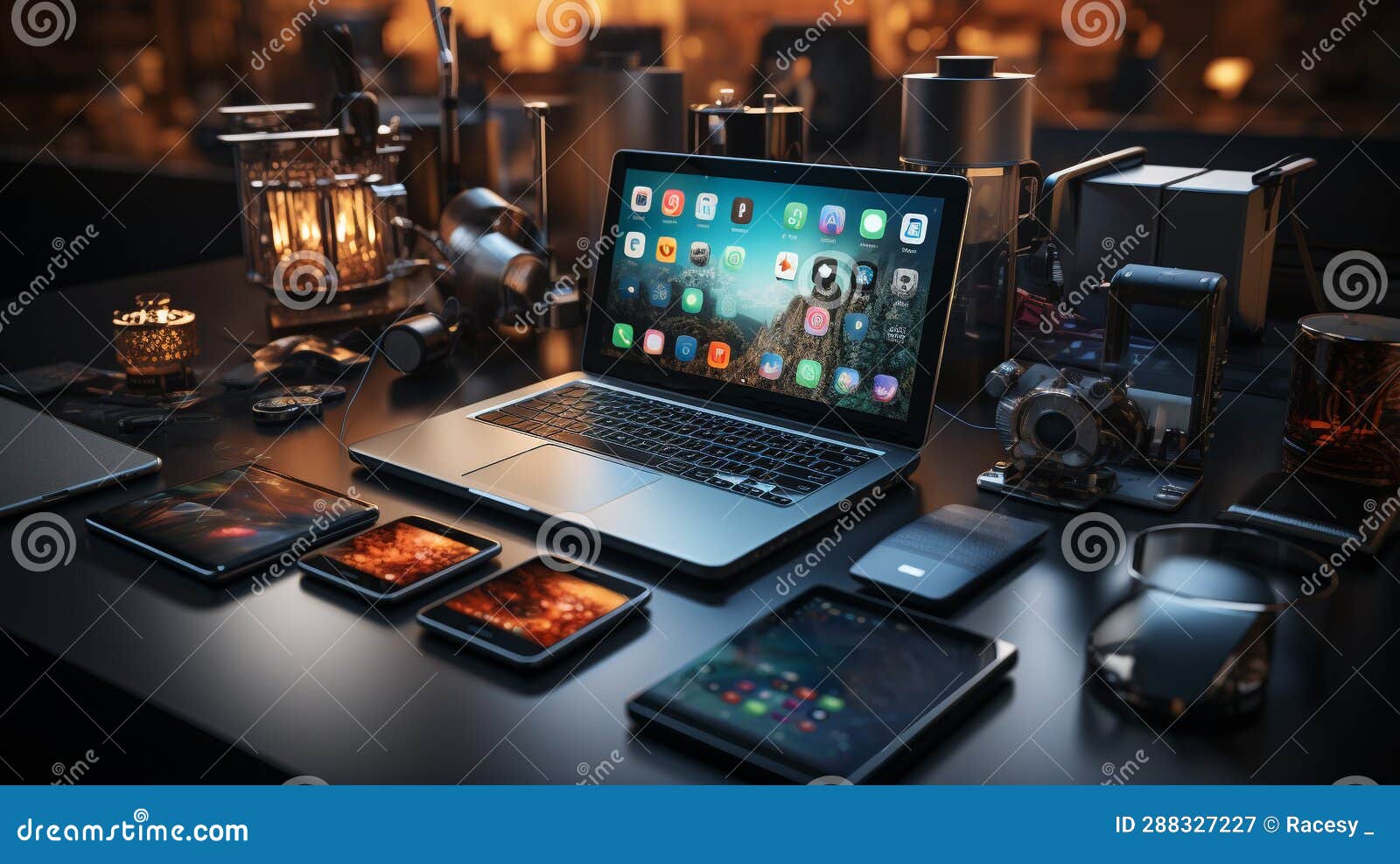 A Montage of Different Gadget Devices. Generative AI Stock Illustration ...