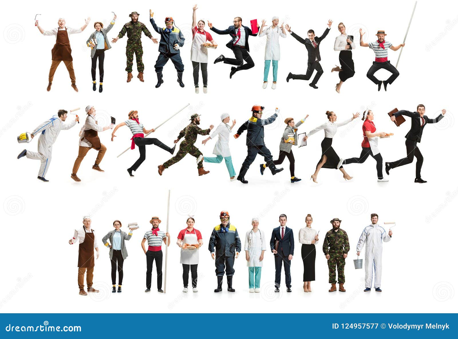 Montage about Different Professions Stock Image - Image of miner ...