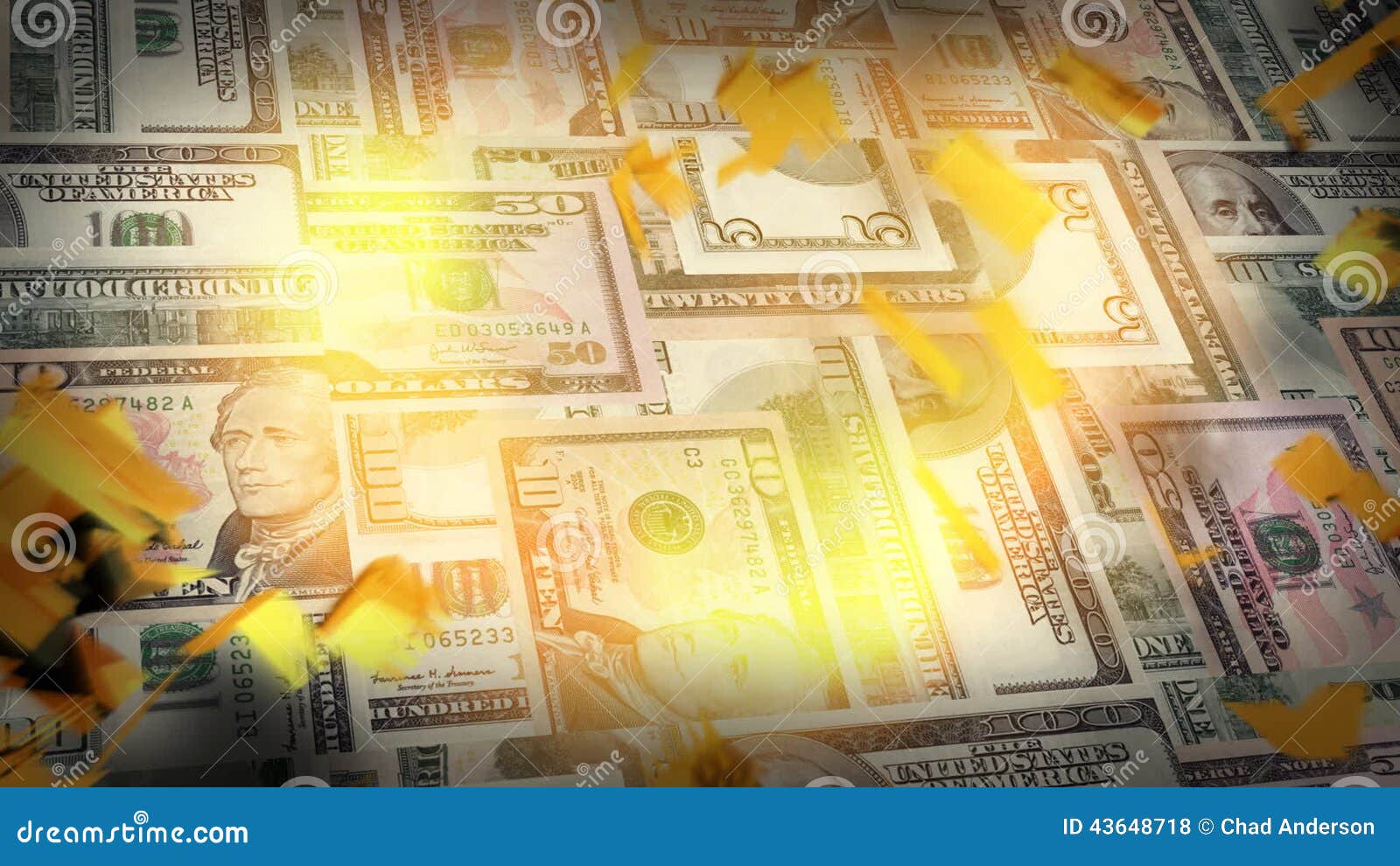 Montage of US Money with Exploding Gold Dollar Symbol Stock Footage ...