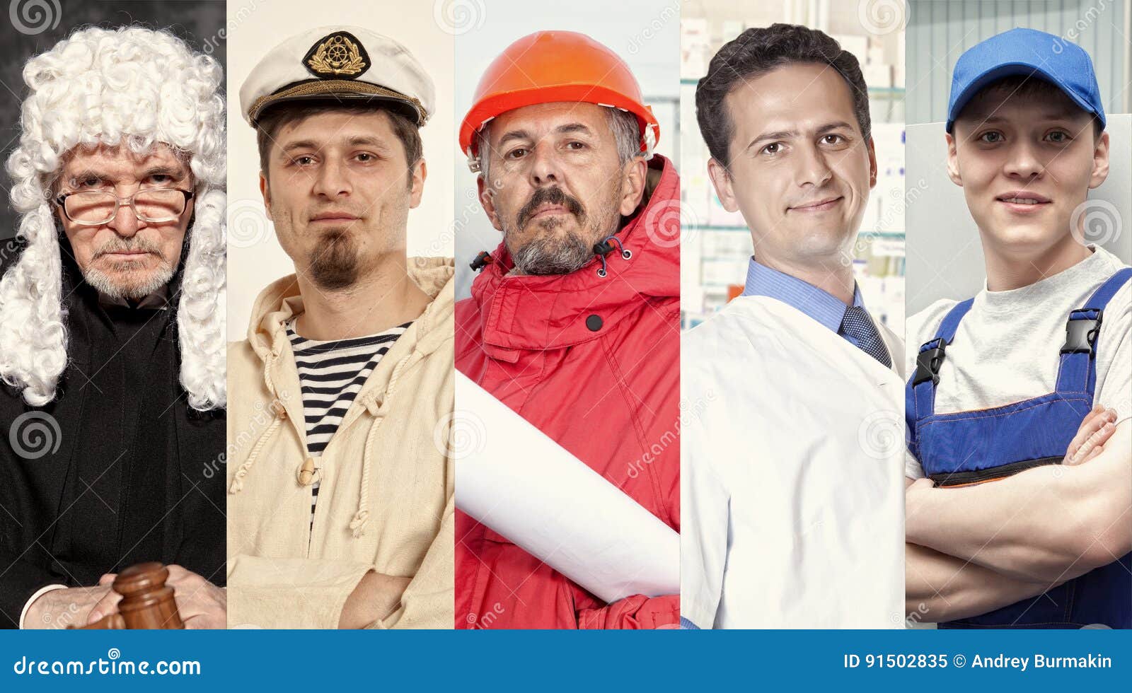 Montaggio Circa Le Professioni Differenti Immagine Stock - Immagine di ...