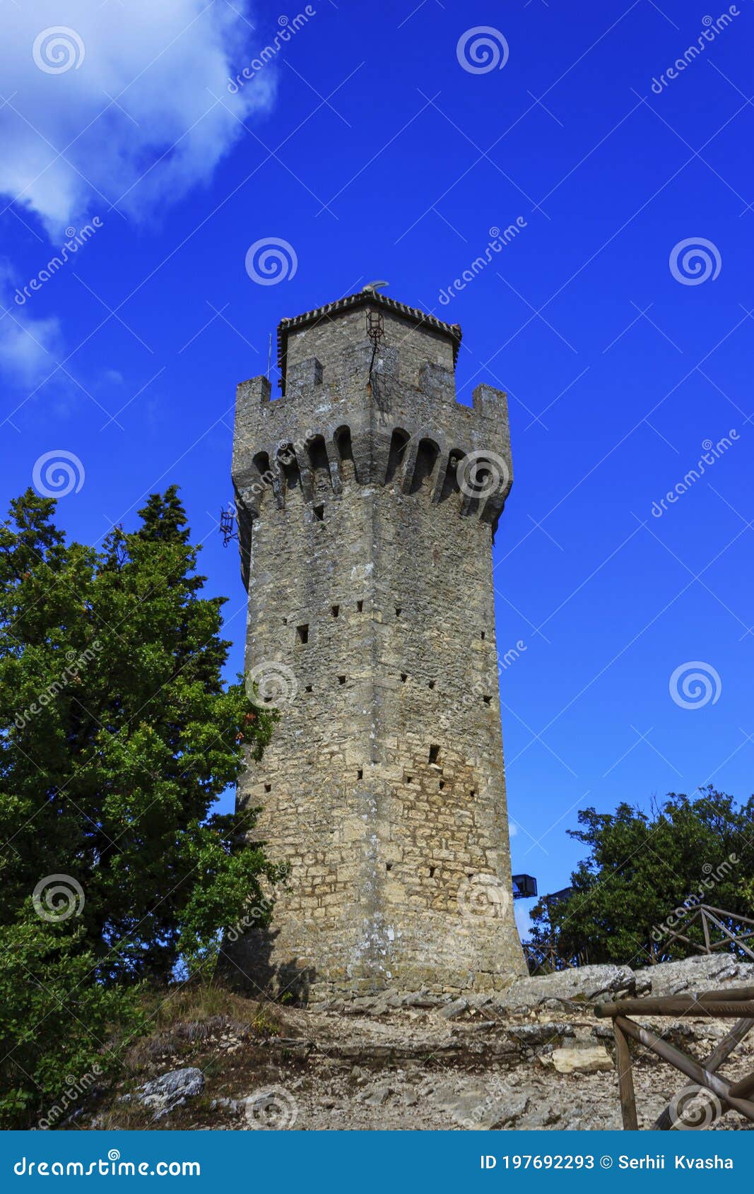 Montale Tower Terza Torre, San Marino Stock Image - Image of historical ...