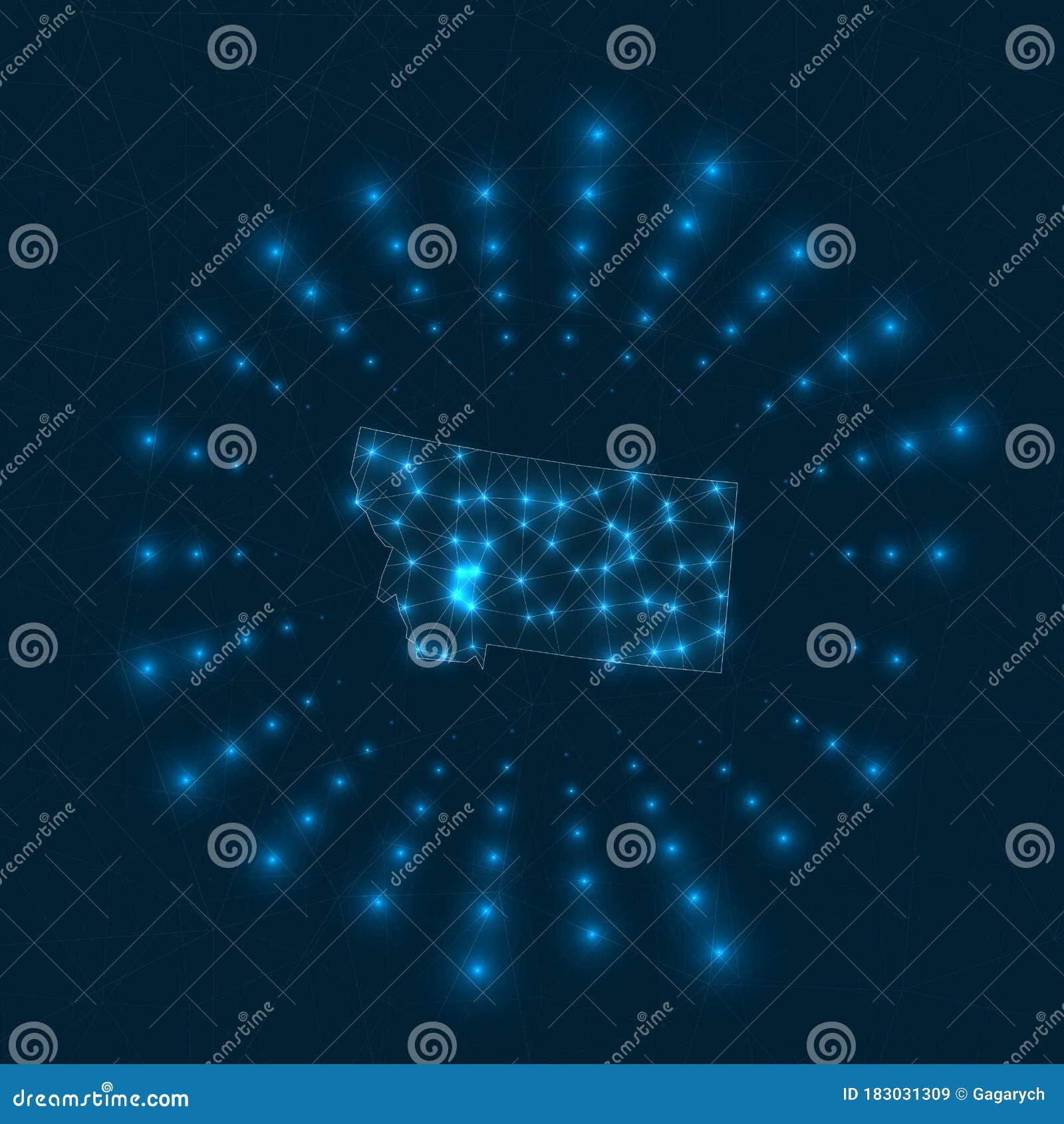 Montana Network Map. Vector Illustration | CartoonDealer.com #86851812