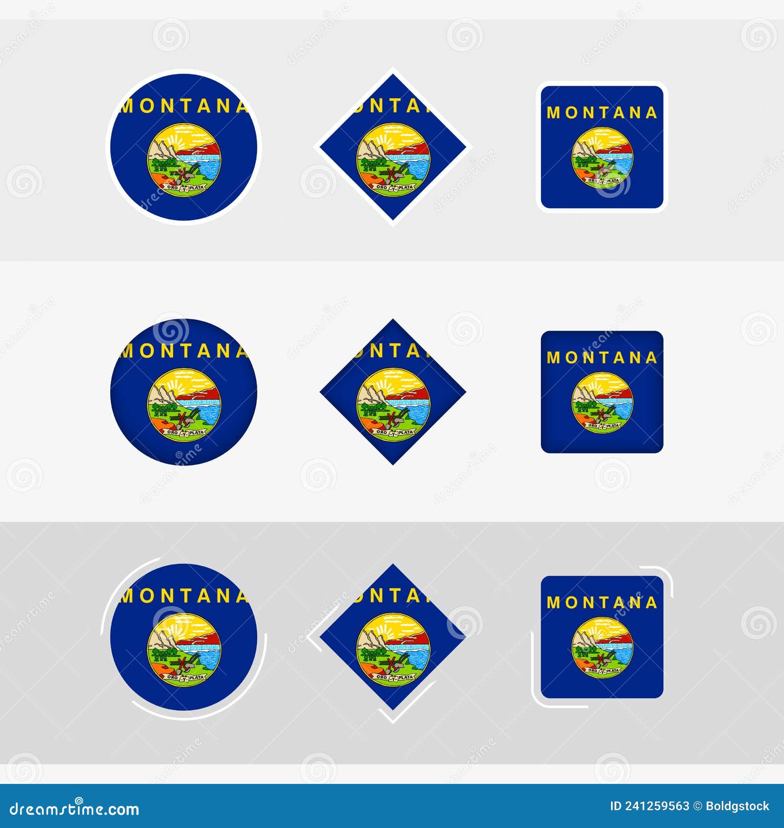 Montana Flag Icons Set, Vector Flag of Montana Stock Vector ...