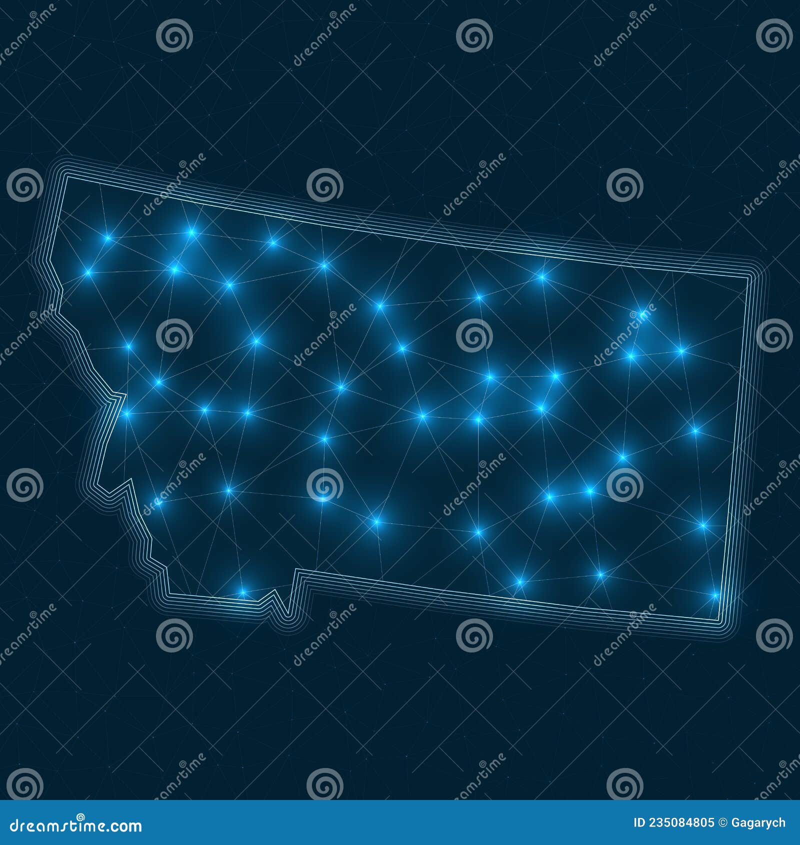 Montana network map. stock vector. Illustration of destination - 235084805