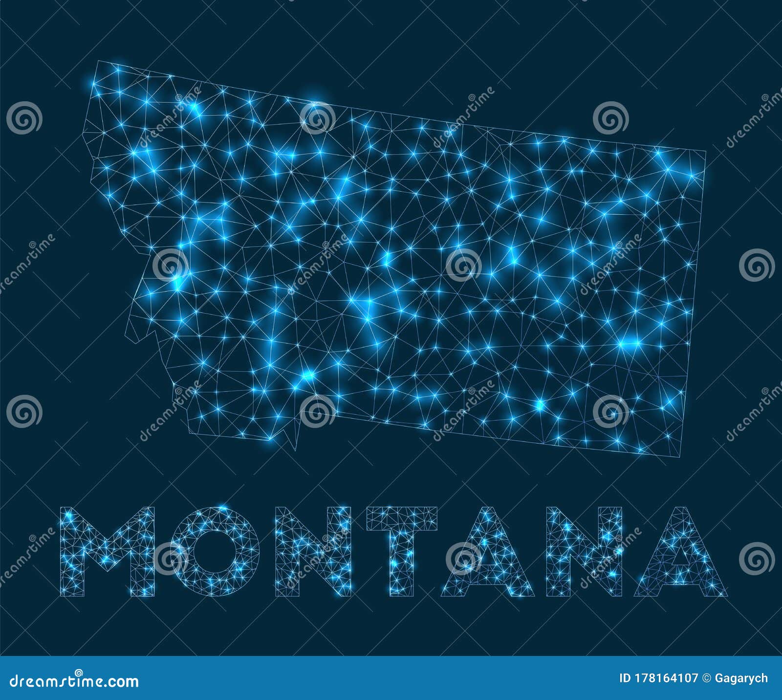 Montana network map. stock vector. Illustration of gray - 178164107