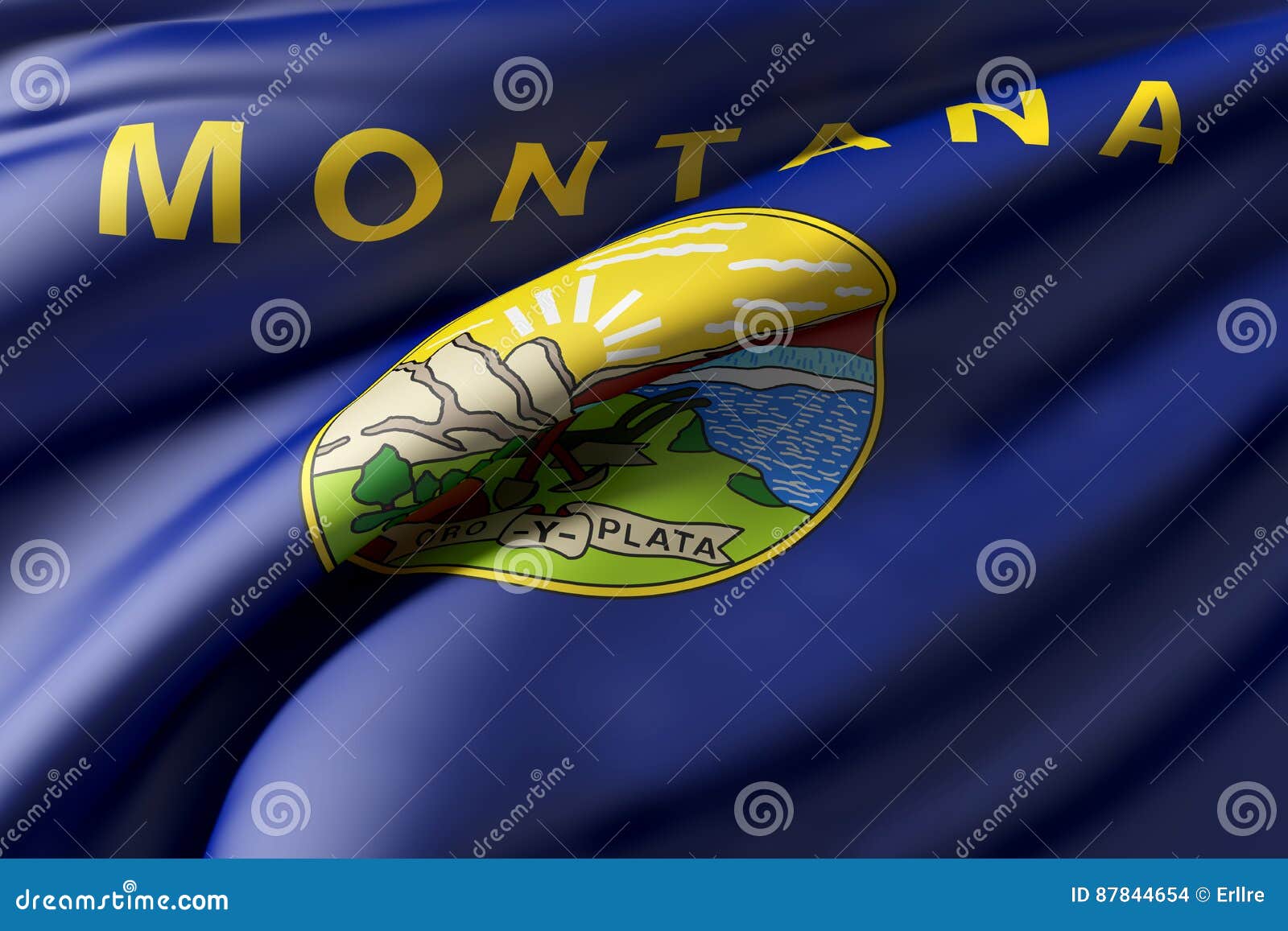 Montana State flag stock illustration. Illustration of design - 87844654