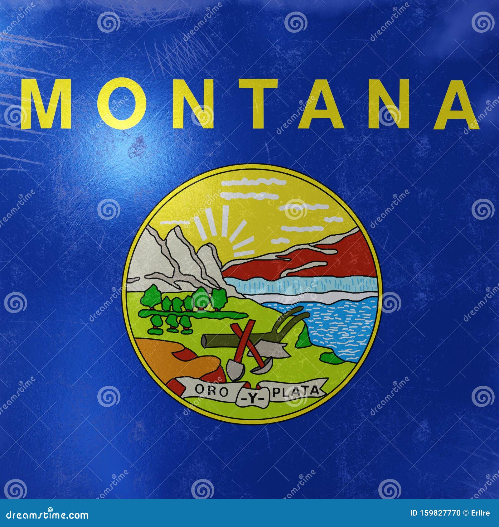 Montana State flag icon stock illustration. Illustration of flag ...