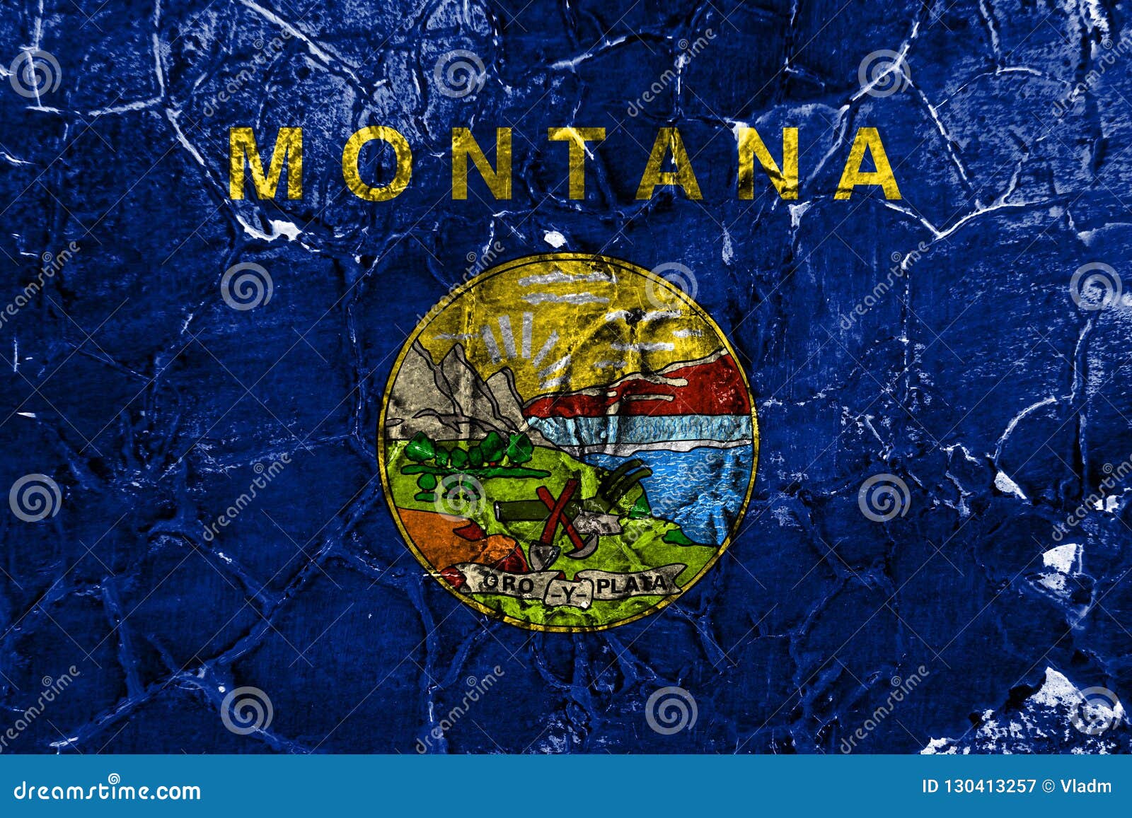 Montana State Grunge Flag United States Of America Stock Illustration