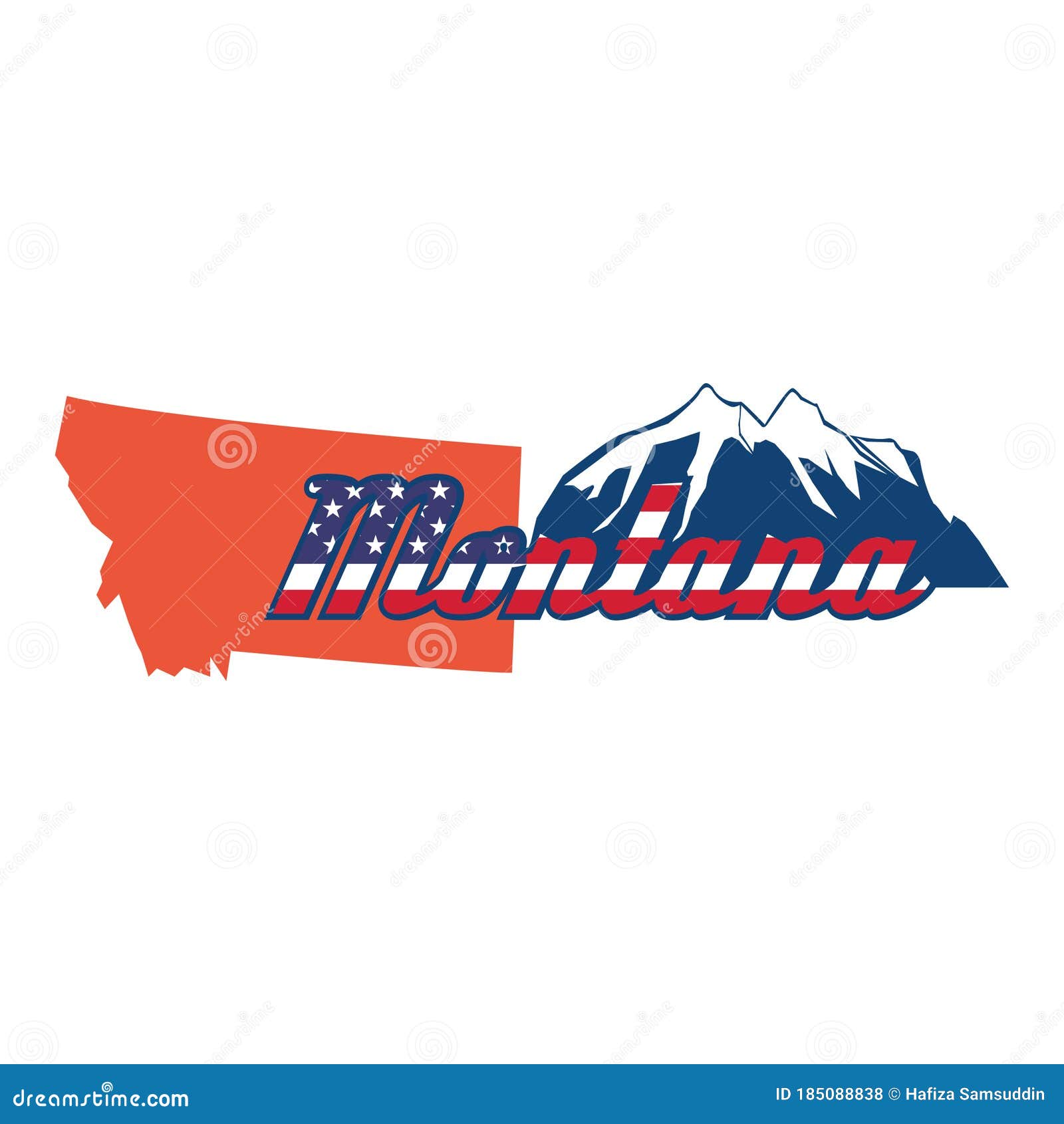 Montana State Map Vector Illustration Decorative Design Stock Vector Illustration Of Alphabet