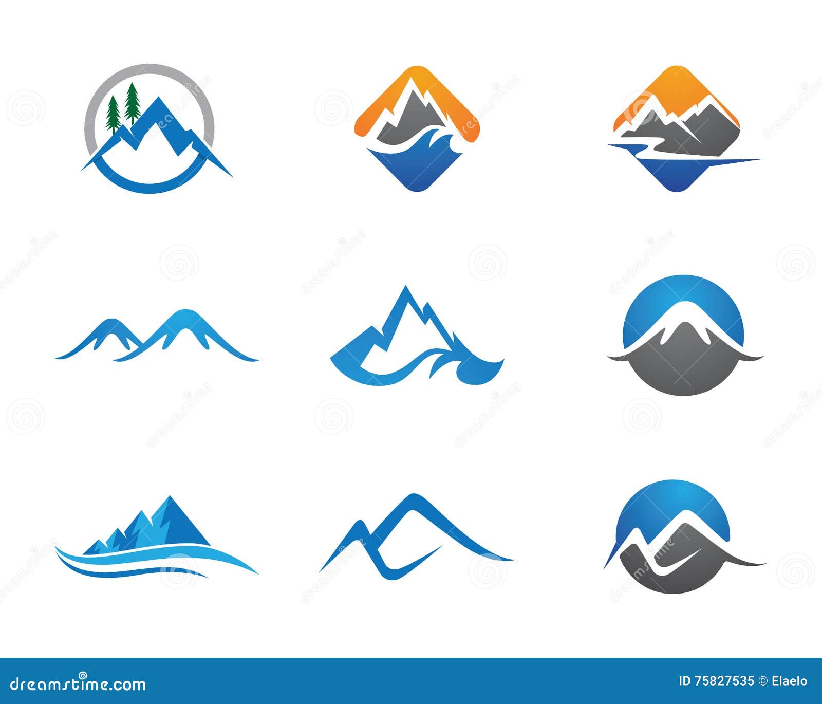 Montanha Logo Template ilustração do vetor. Ilustração de monte - 75827535