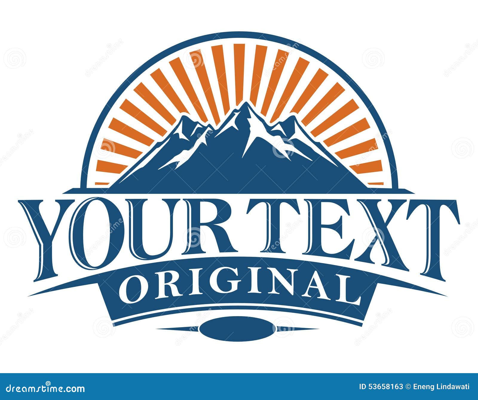 Montanhas e emblema do sol ilustração stock. Ilustração de montanhas ...