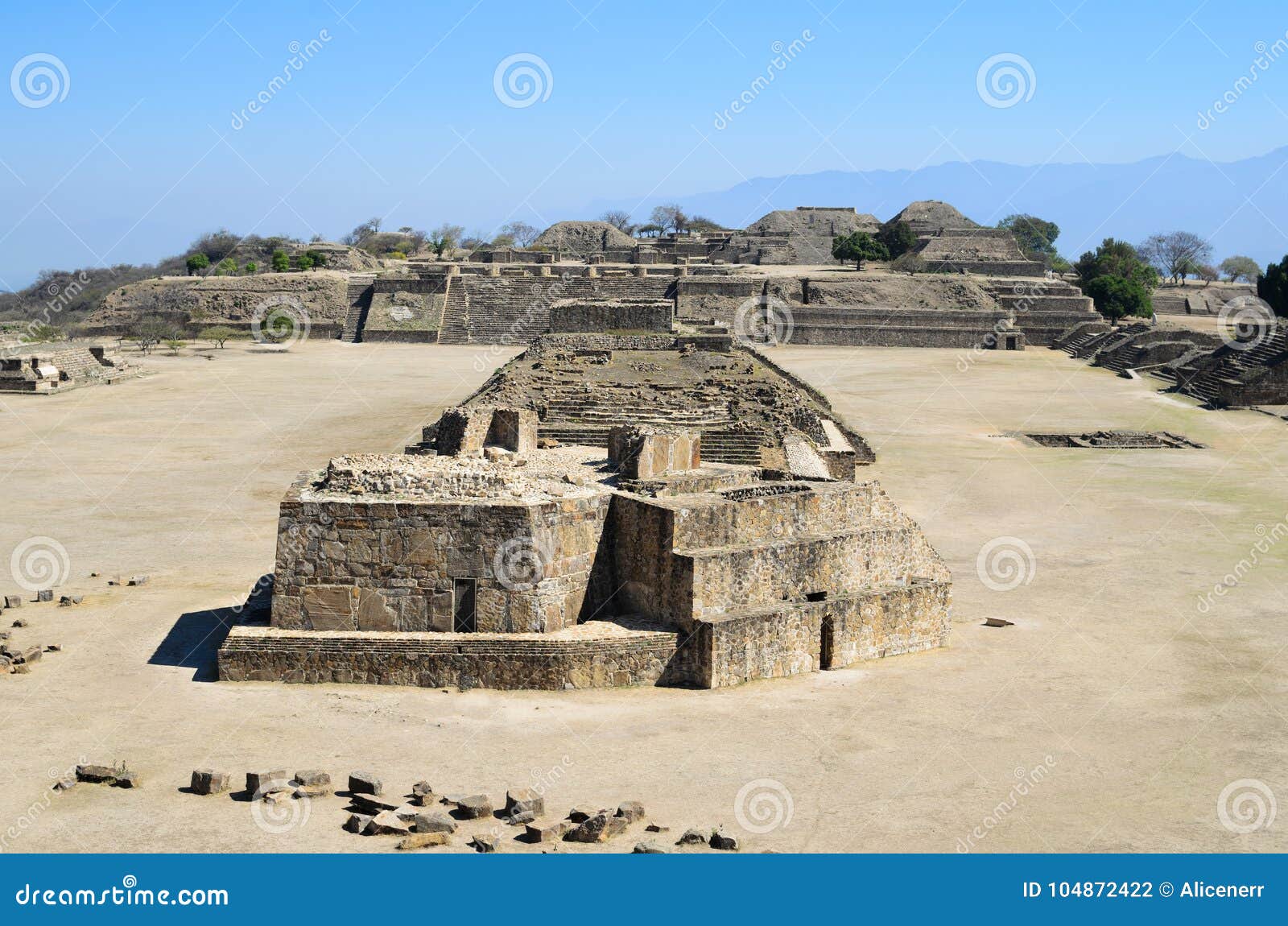 Monte Alban Pyramid Ruins in Oaxaca Stock Photo - Image of season ...