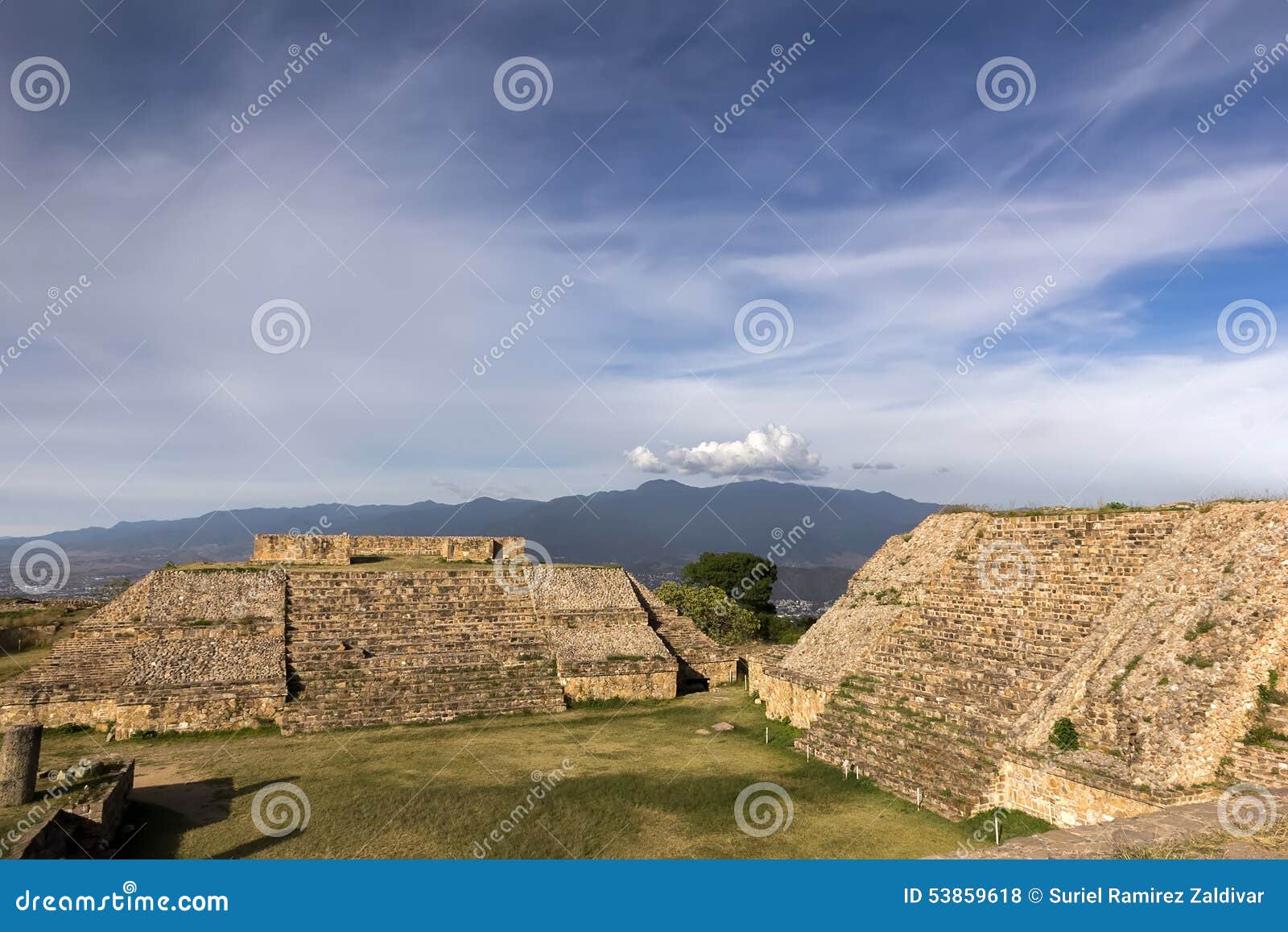 Monte Alban Pyramids stock photo. Image of archeology - 53859618