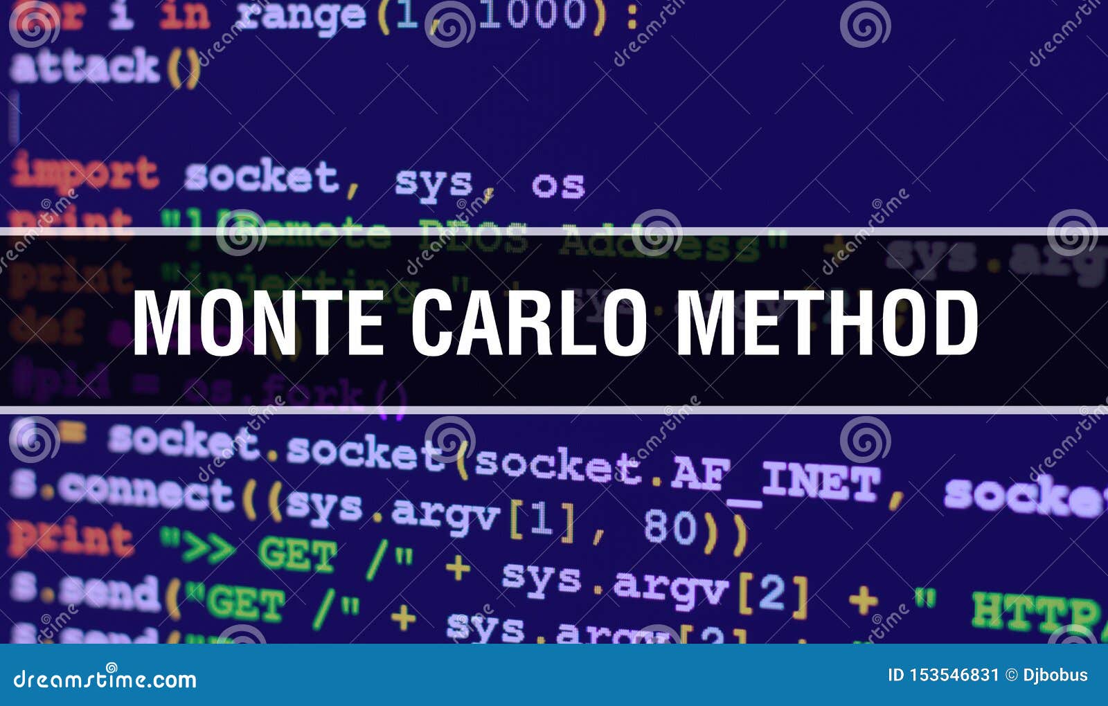 Monte Carlo Method Text Written on Programming Code Abstract Technology ...