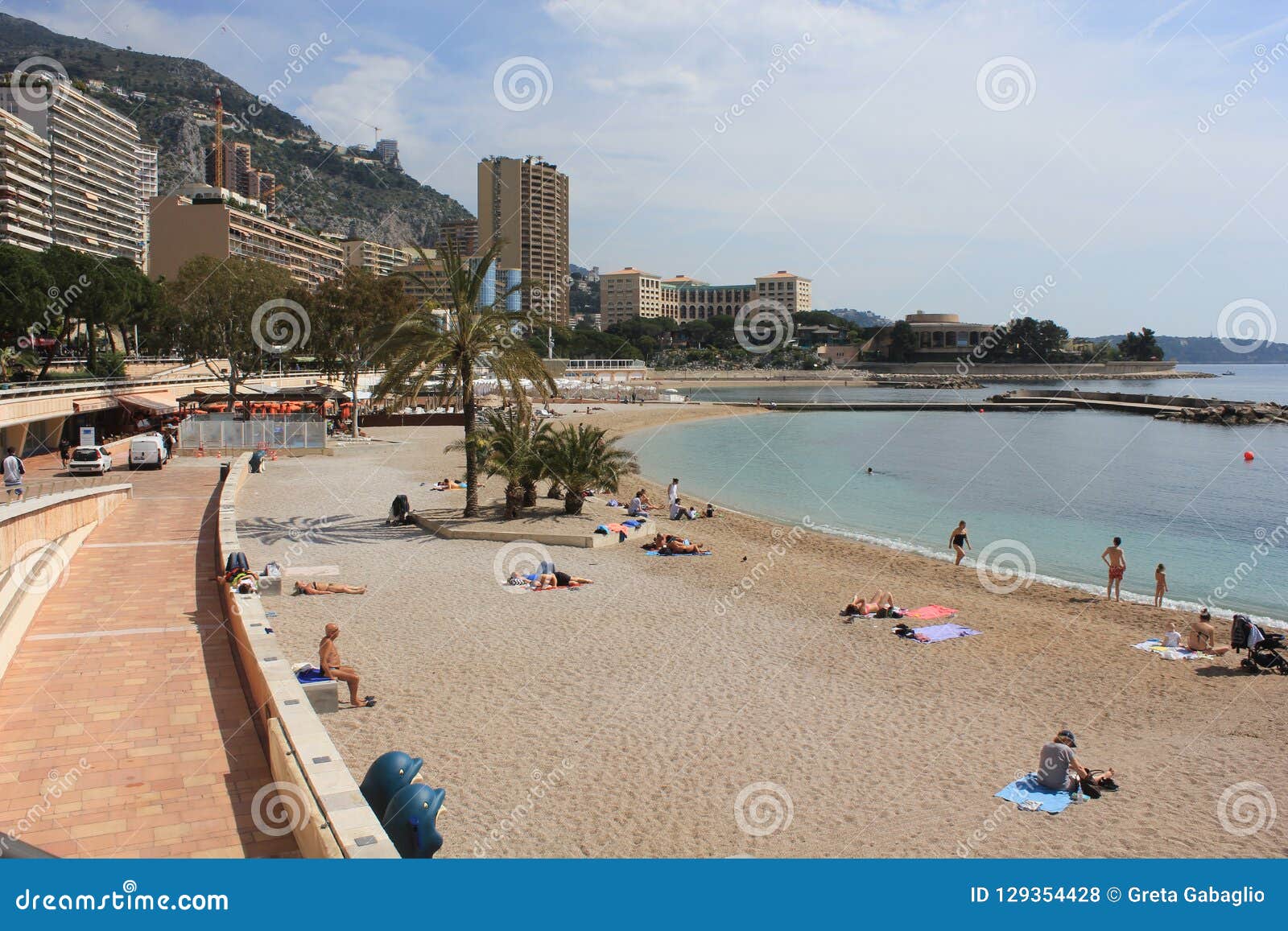 Monte Carlo Beach in Spring Time Editorial Stock Photo - Image of ...