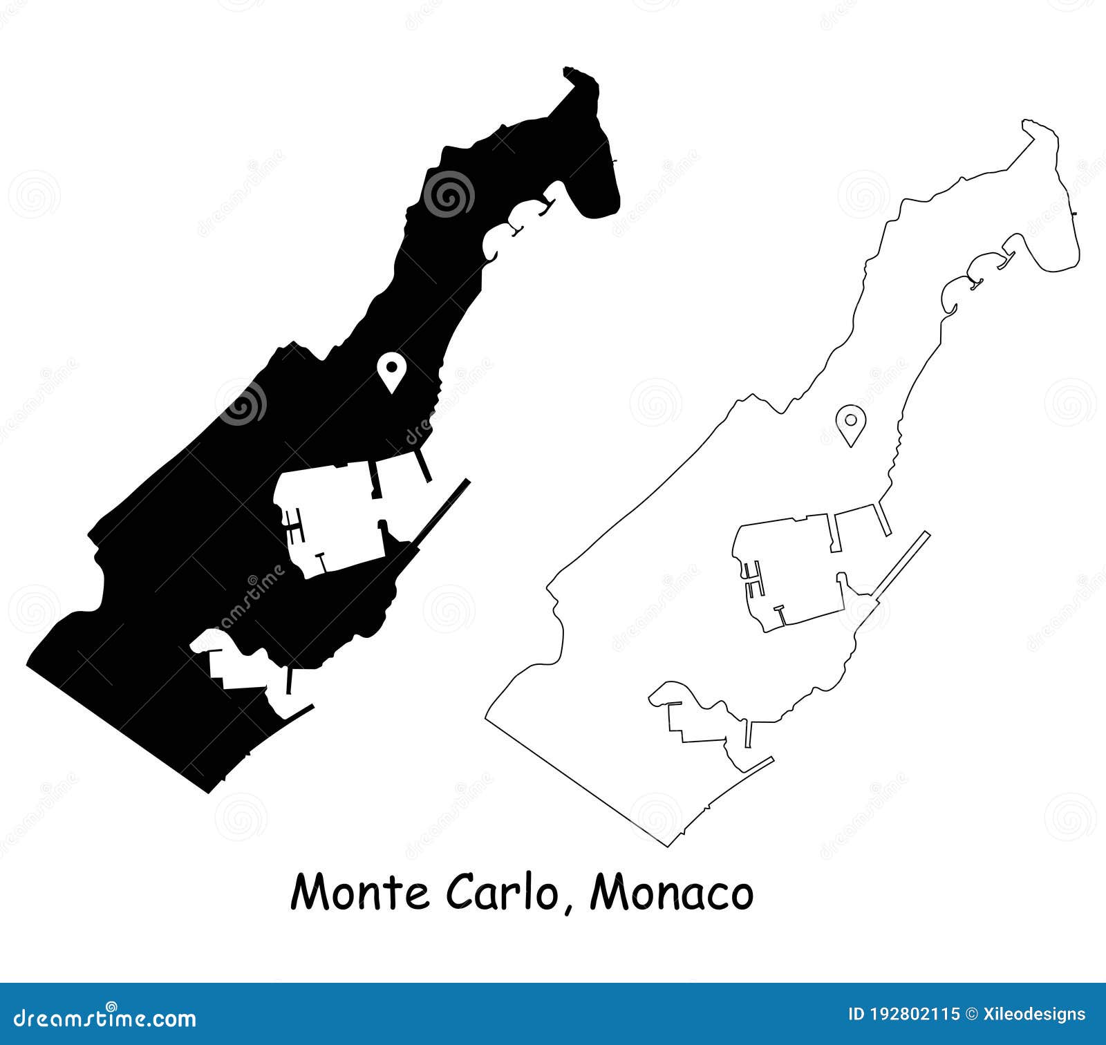 Monte Carlo, Monaco. Detailed Country Map with Location Pin on Capital ... Monte Carlo, Monaco. Detailed Country Map with Location Pin on Capital ...