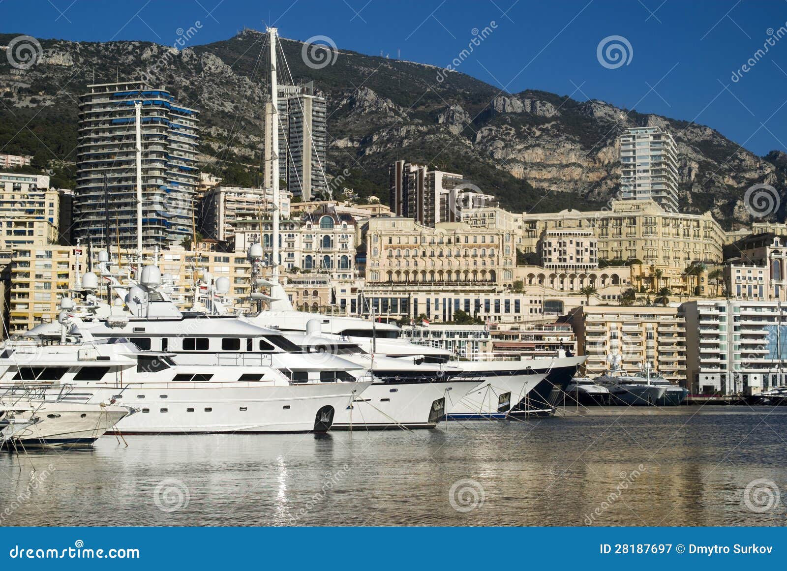 Monte Carlo and the Port Hercules Stock Image - Image of european ...