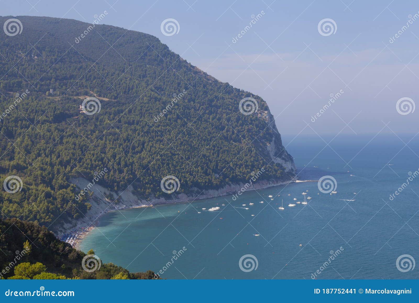 Monte Conero Coastline View Stock Image - Image of mountain, morning ...