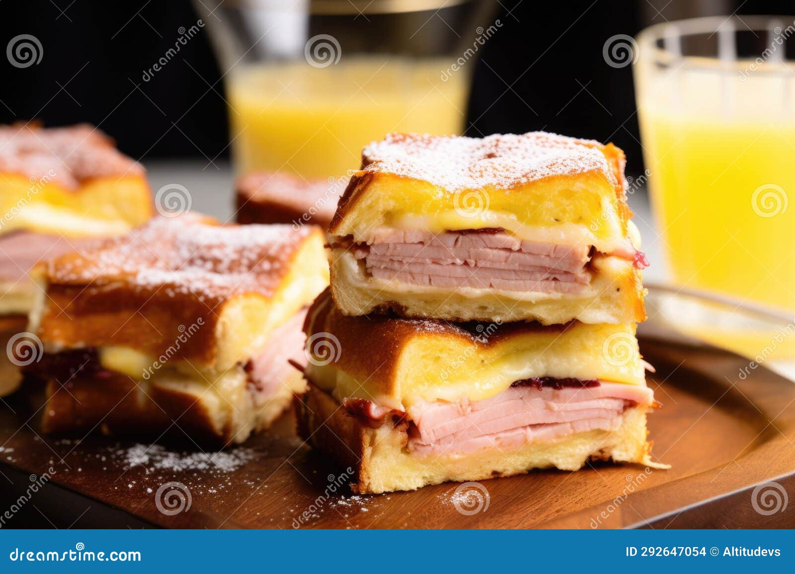 Monte Cristo Sandwich Cut into Bite-sized Portions Stock Photo - Image ...